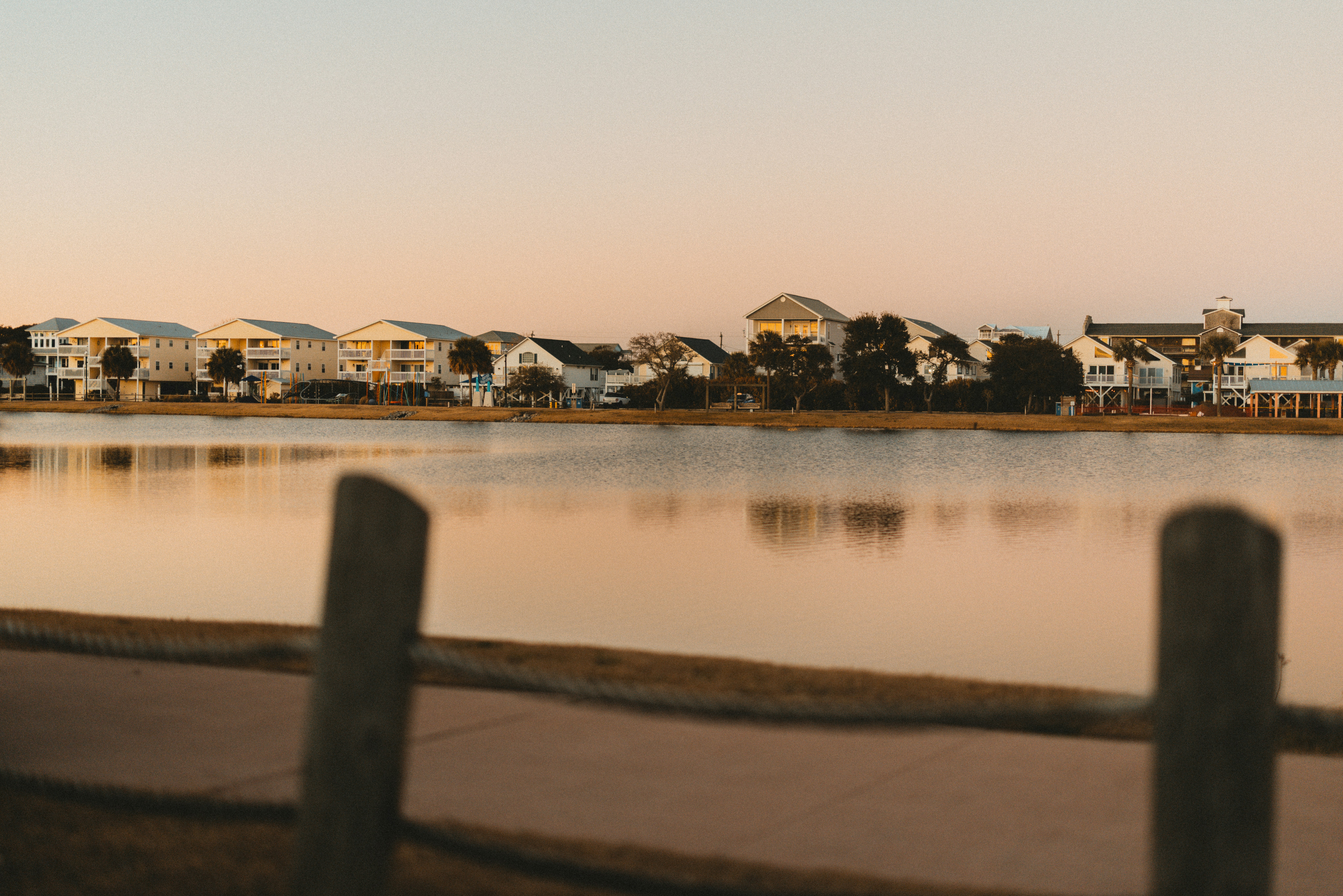Sunset at the Quiet Lakeside Row