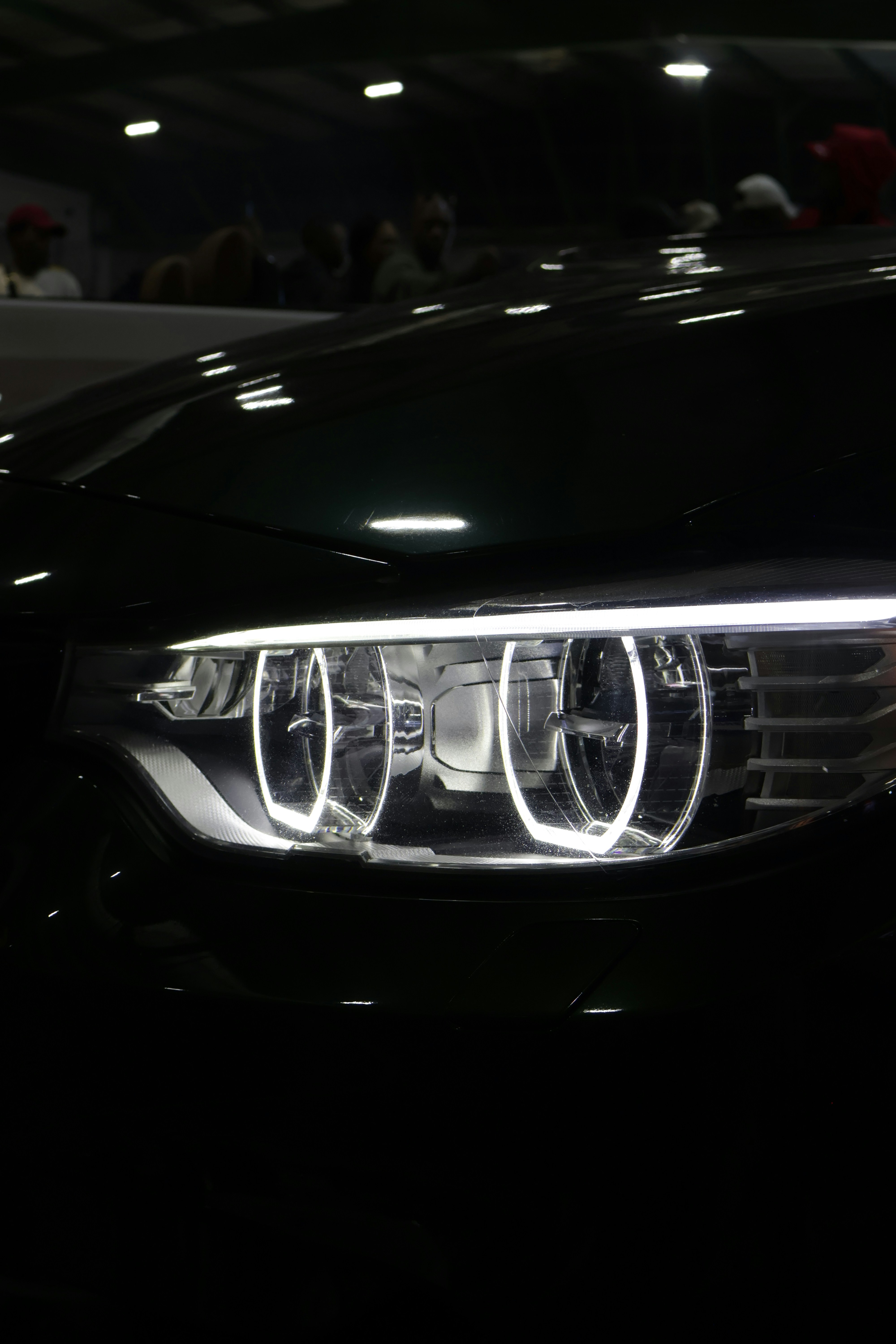 Haloed Headlights: A Silent Stallion of the Night
