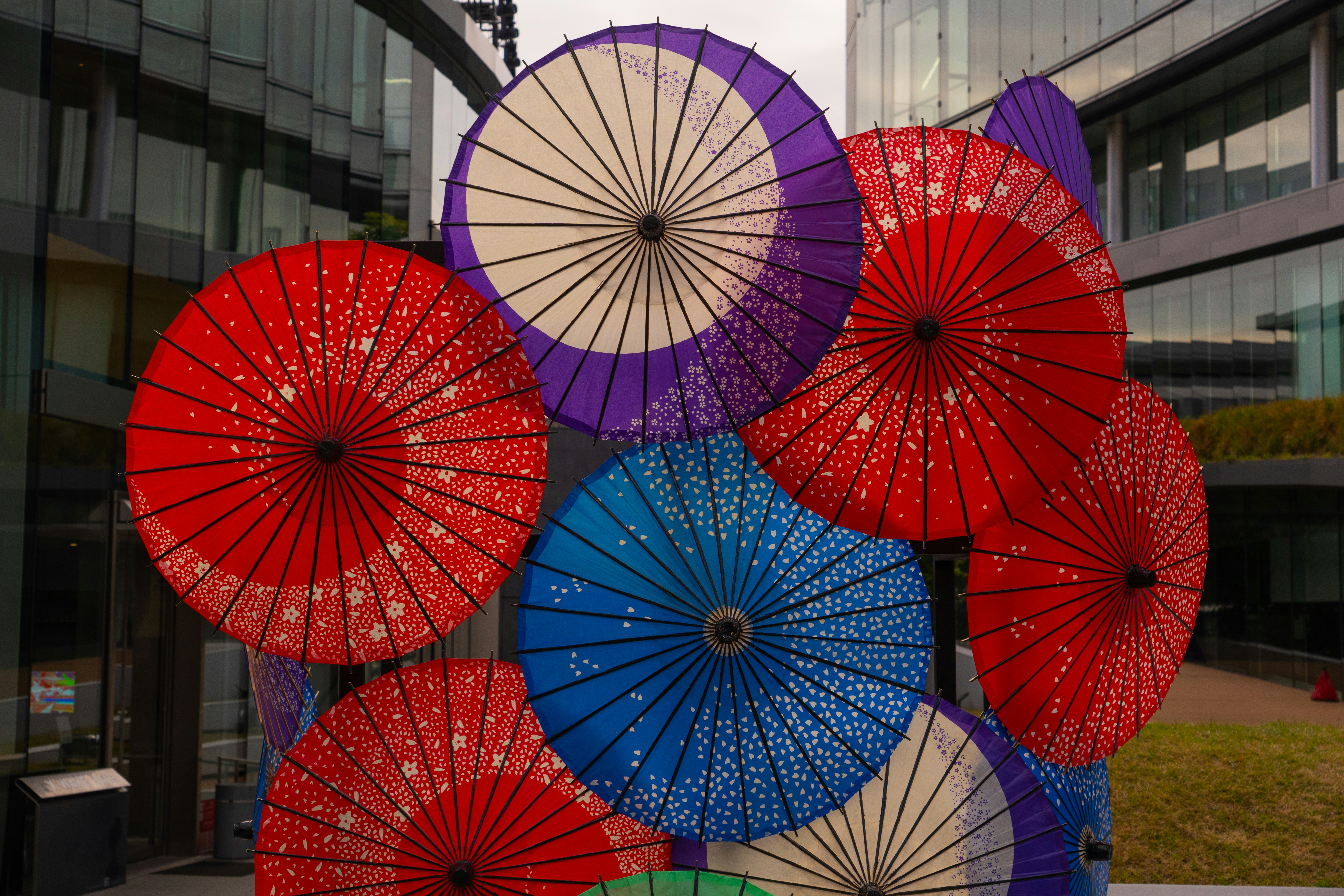 Umbrella Mosaic: A Burst of Color in Urban Glass
