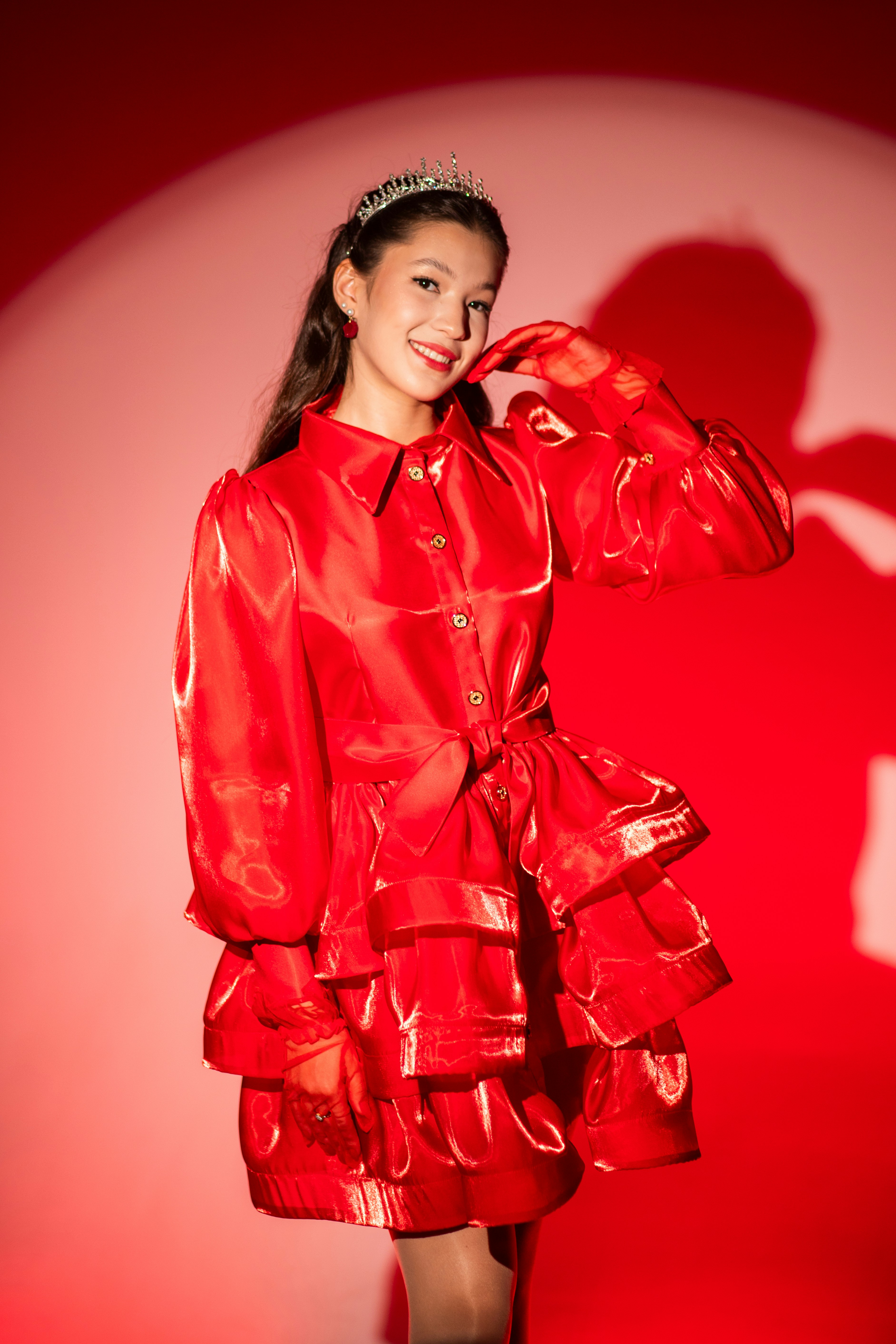 Ruby Reverie: A Portrait of Velvet Redness and Poise