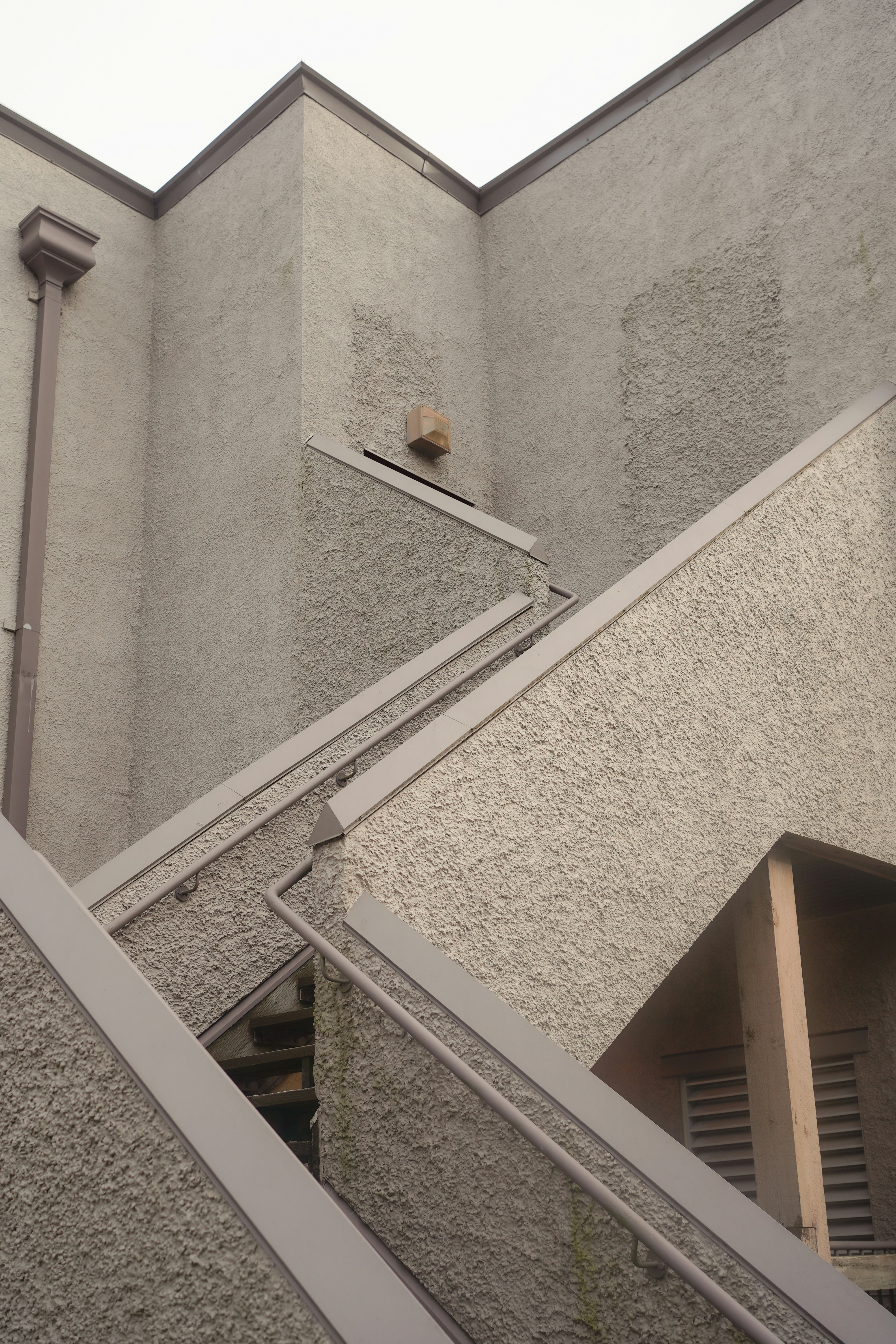Concrete Staircase Geometry: A Study in Angled Lines and Shadows