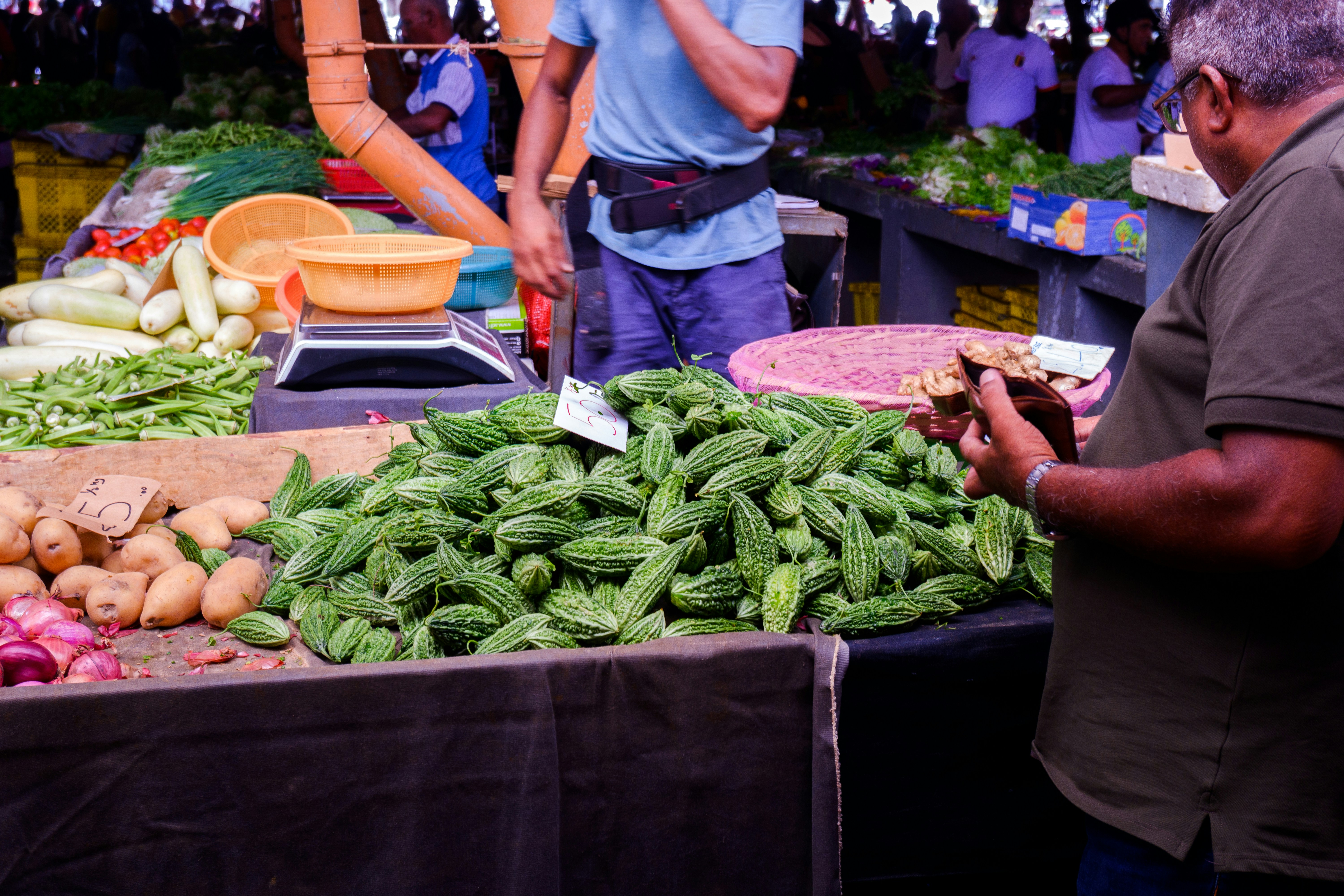 Market Green: A Hands-On Produce Stand at Dusk