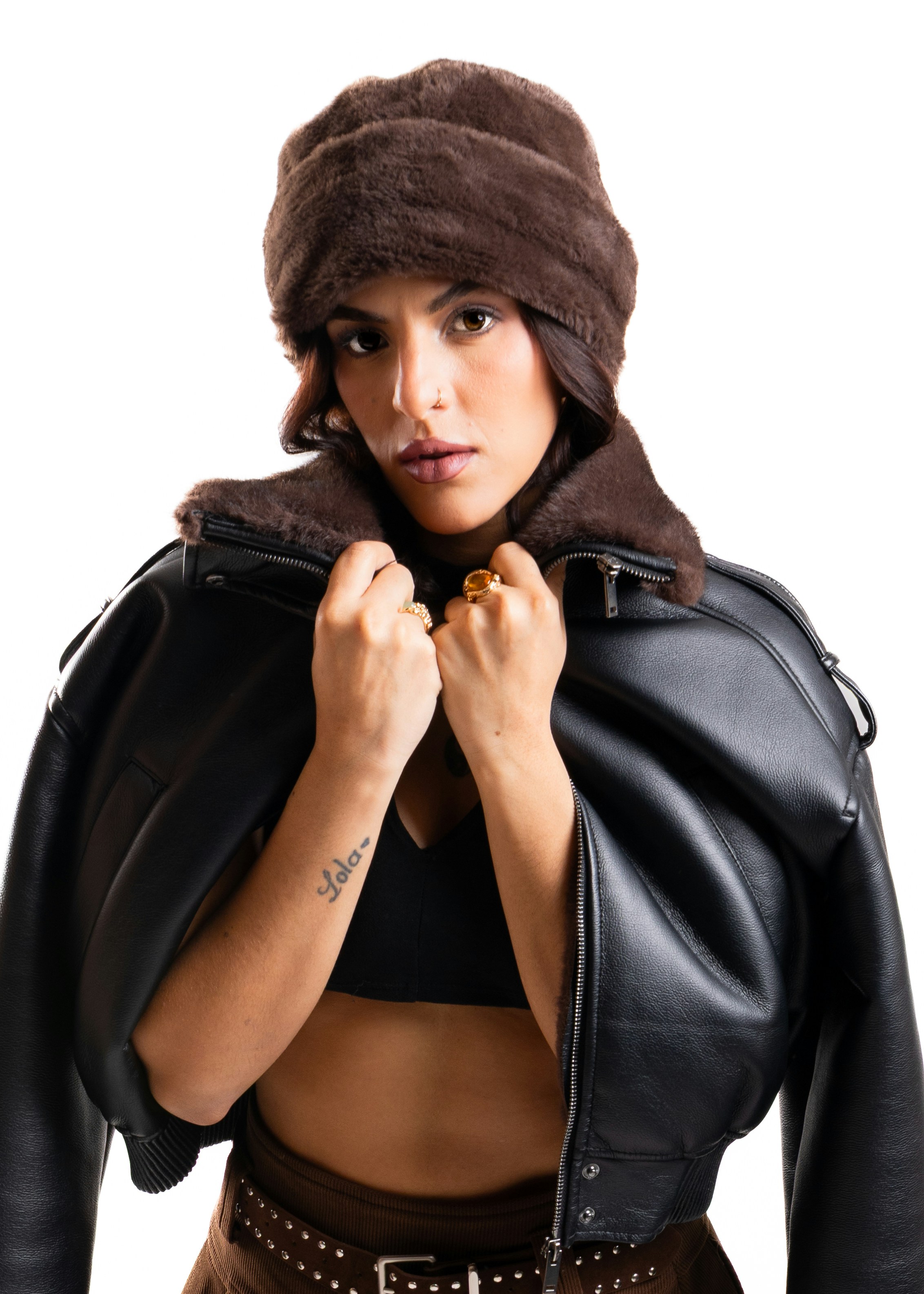 Winter Warrior: Lace and Leather Under a Furred Cap