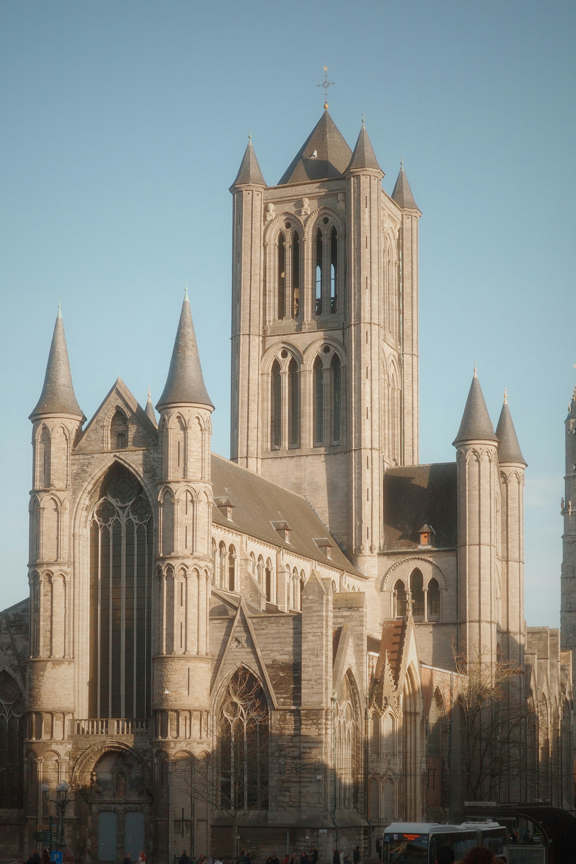 Gothic Cathedral Rising Above the Courtyard