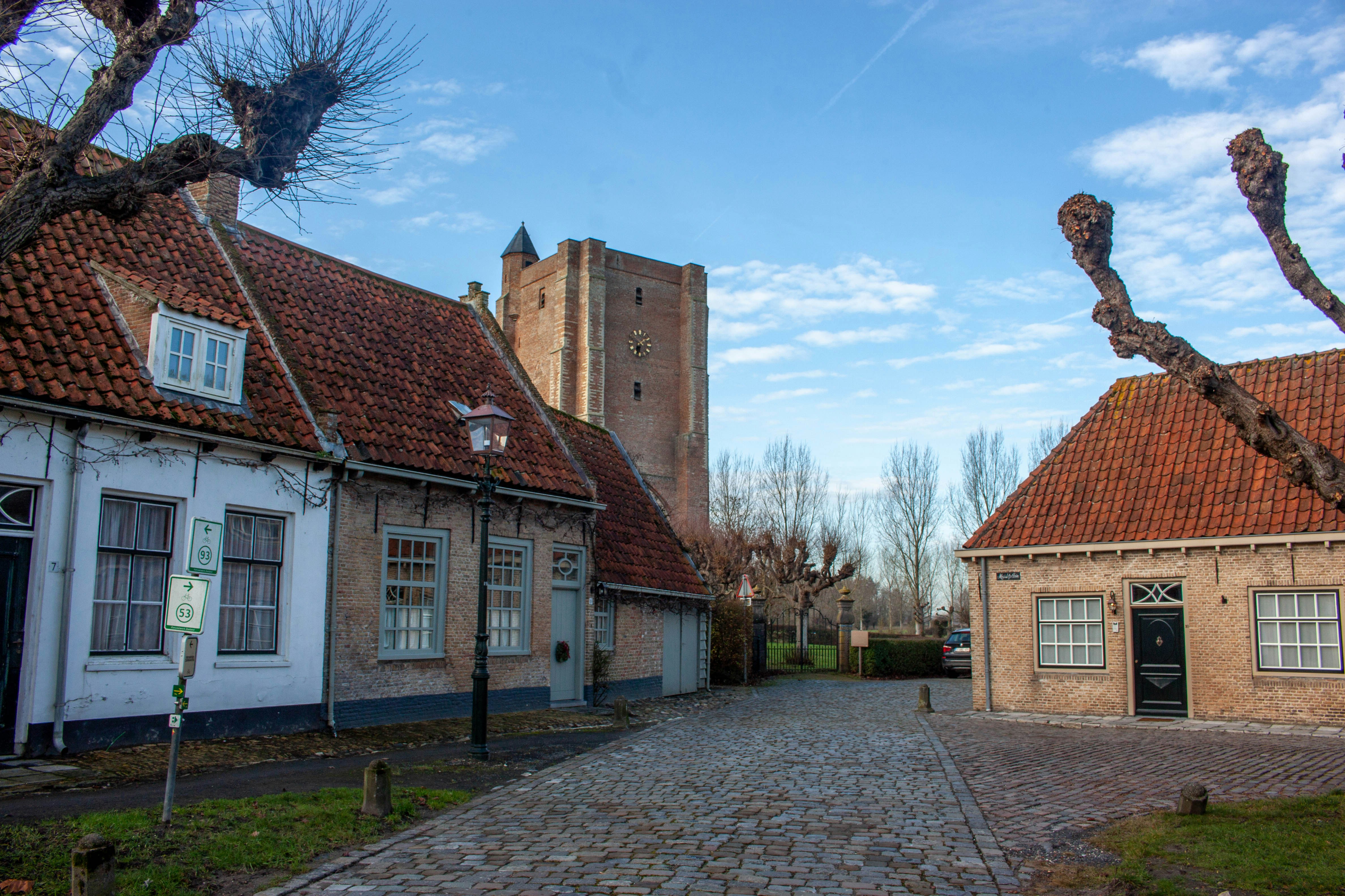 Cobbled Street Toward the Tower