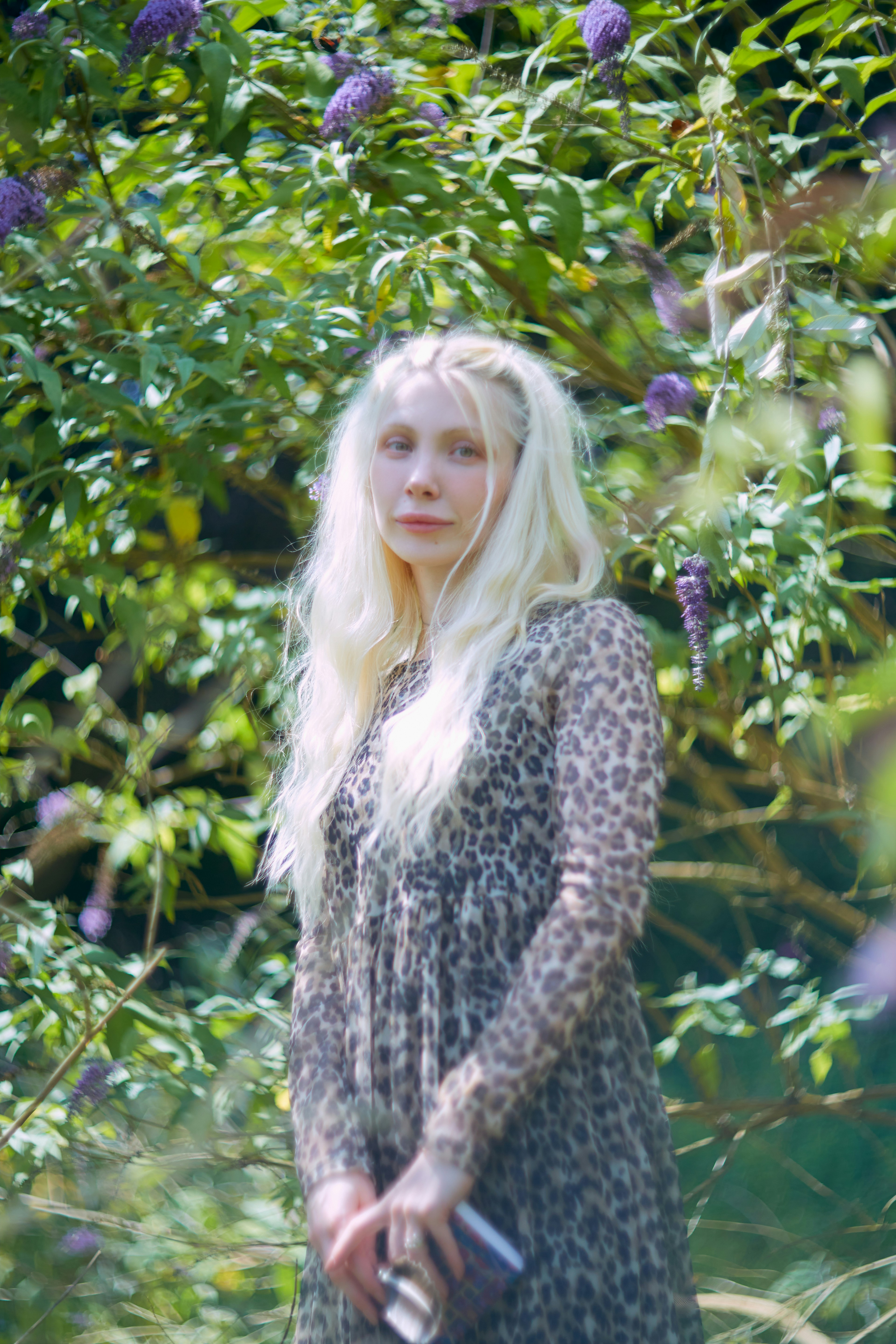 Blonde Aura Amid Lavender Bouquets