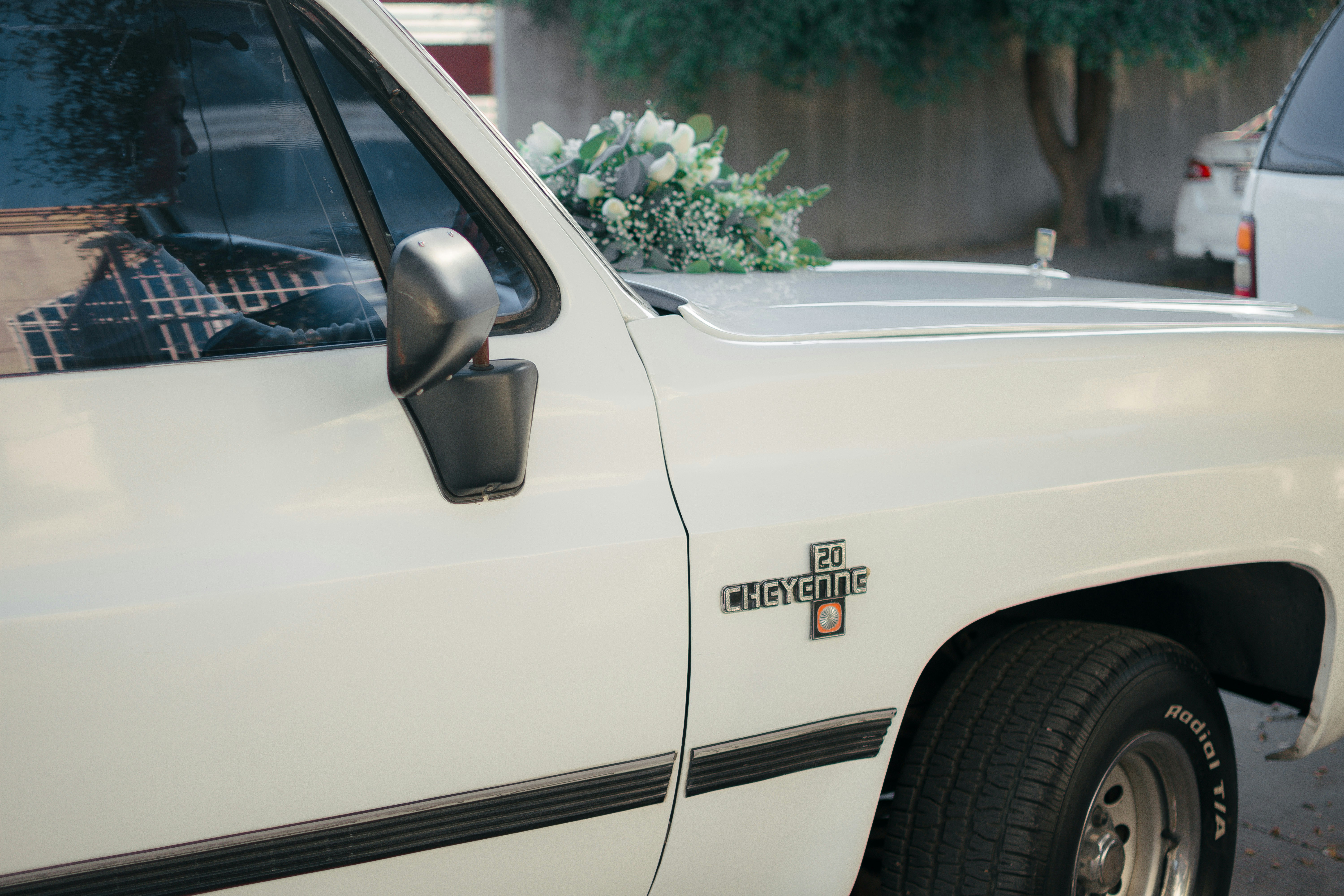 Side-View of a Classic Chevrolet Pickup with Emblem Detail