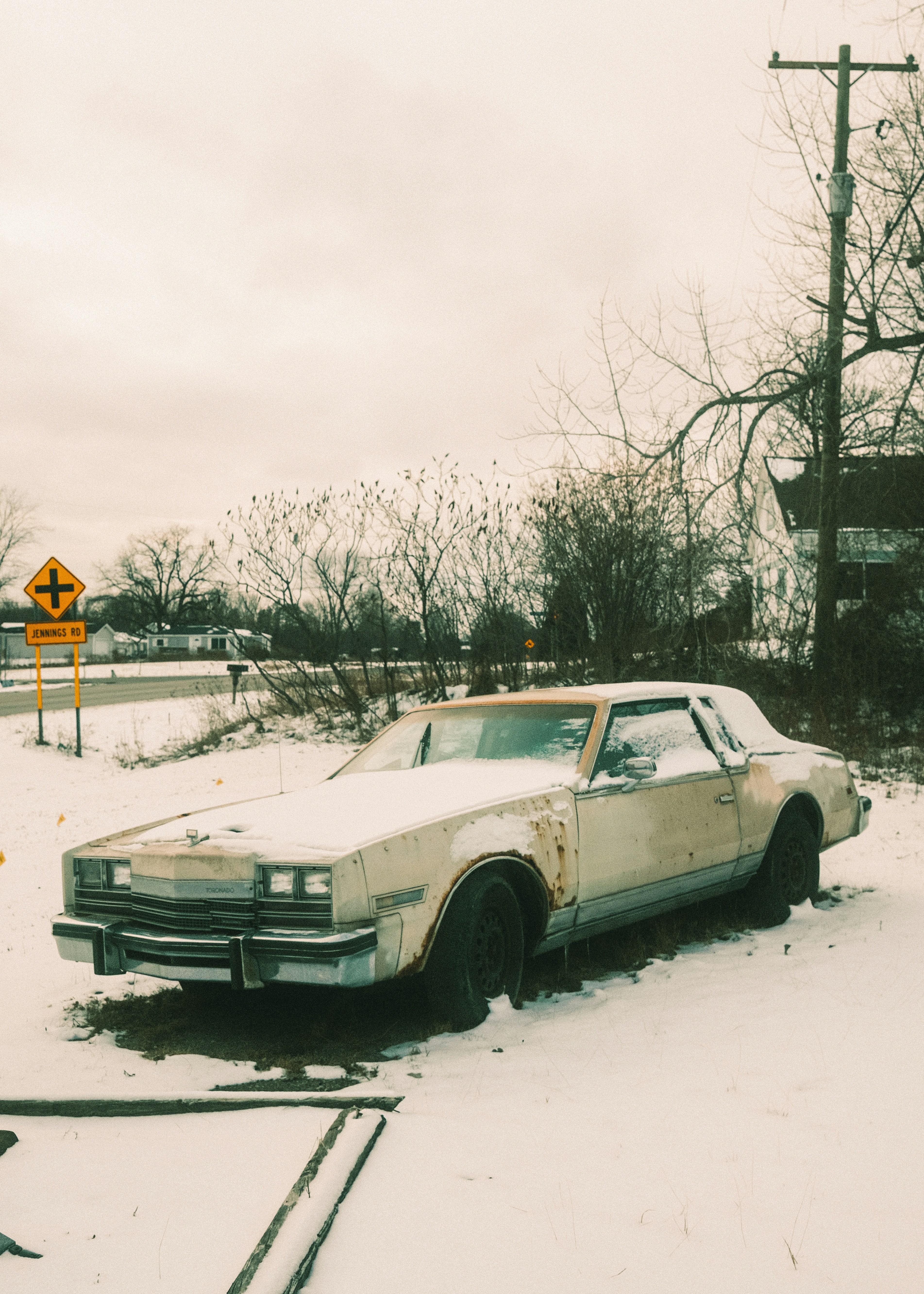 Abandoned Cadillac in a Snowbound Quiet
