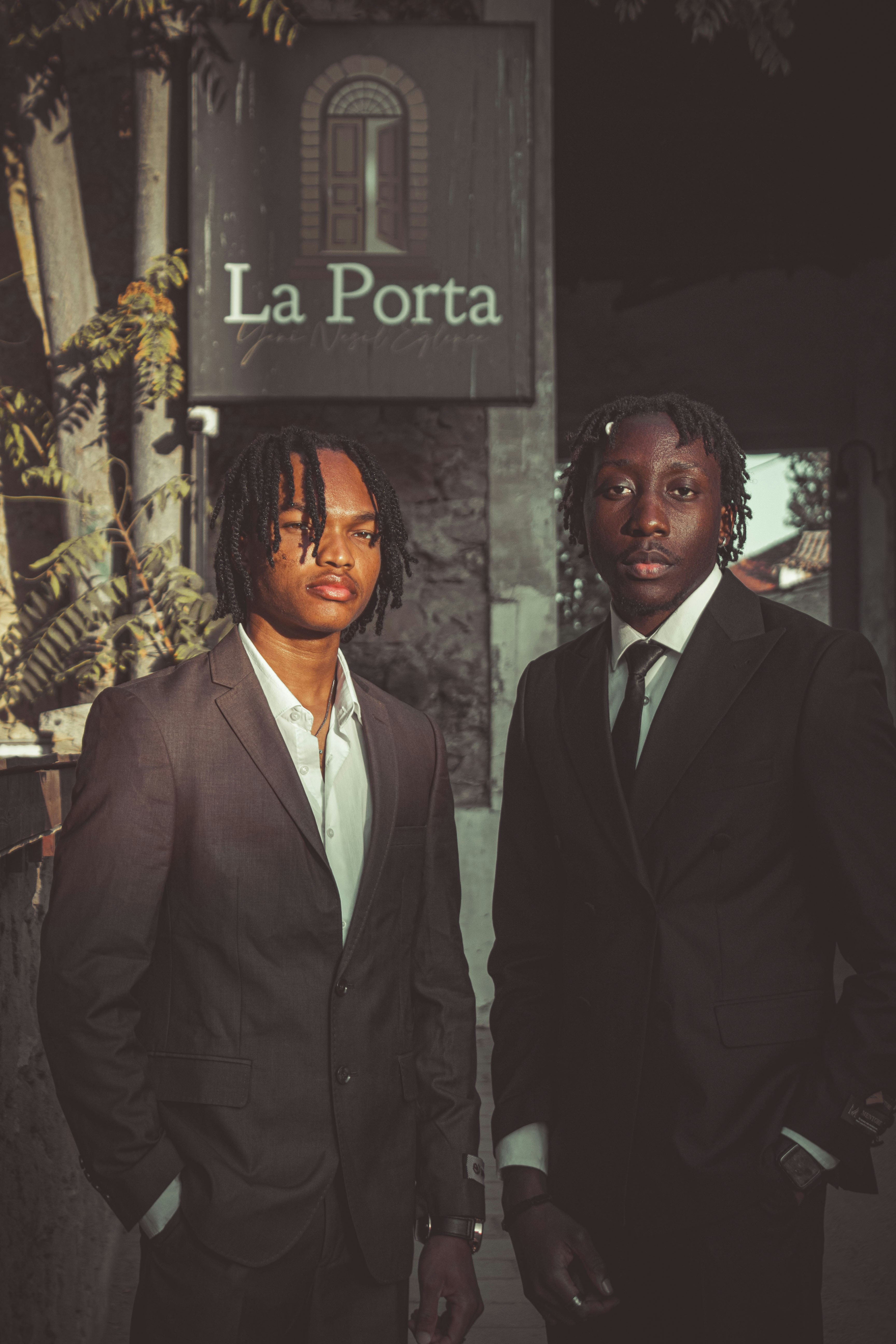 Dressed for the Moment: Dual Portrait outside La Porta