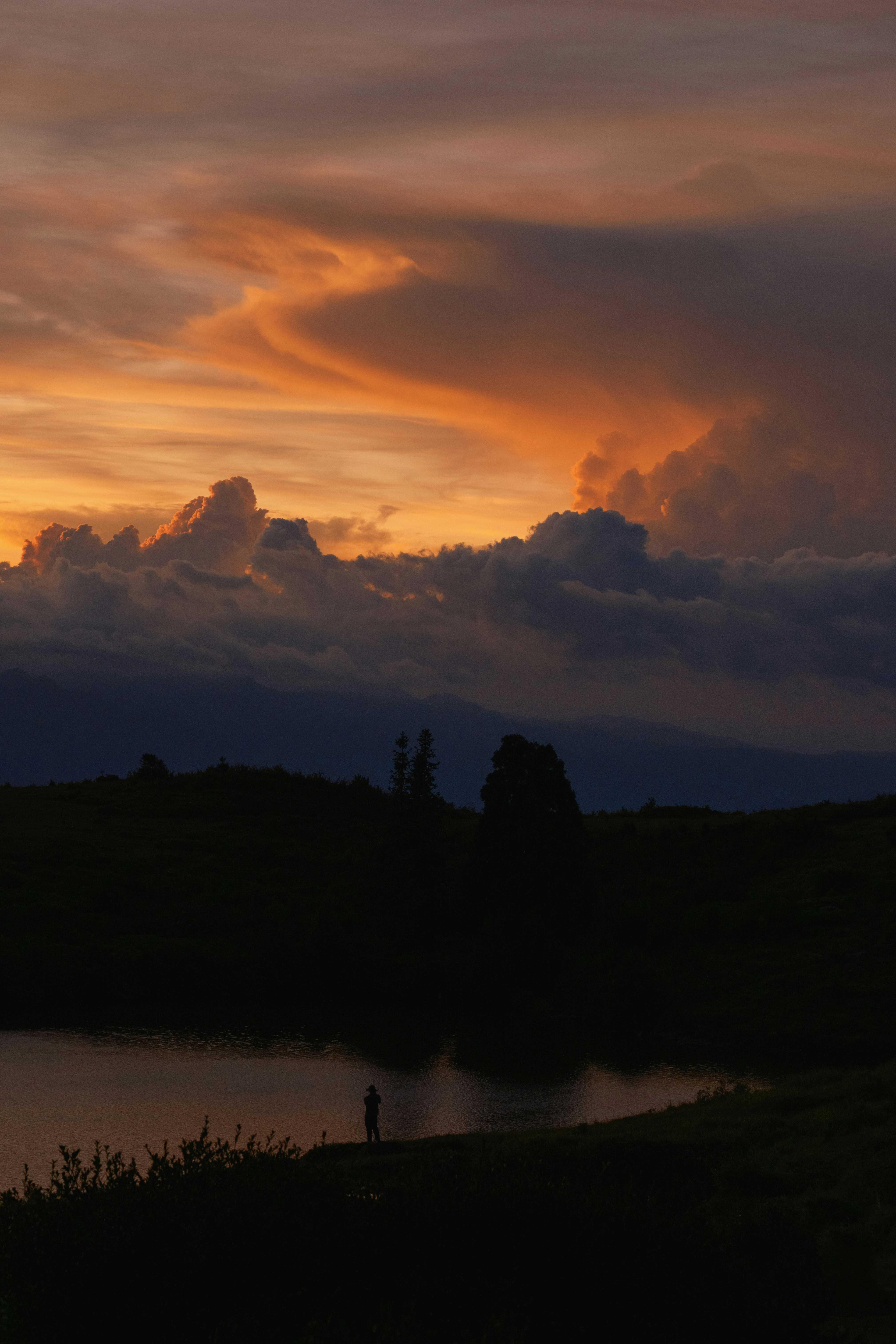 Evening Silhouette by the Quiet Shore