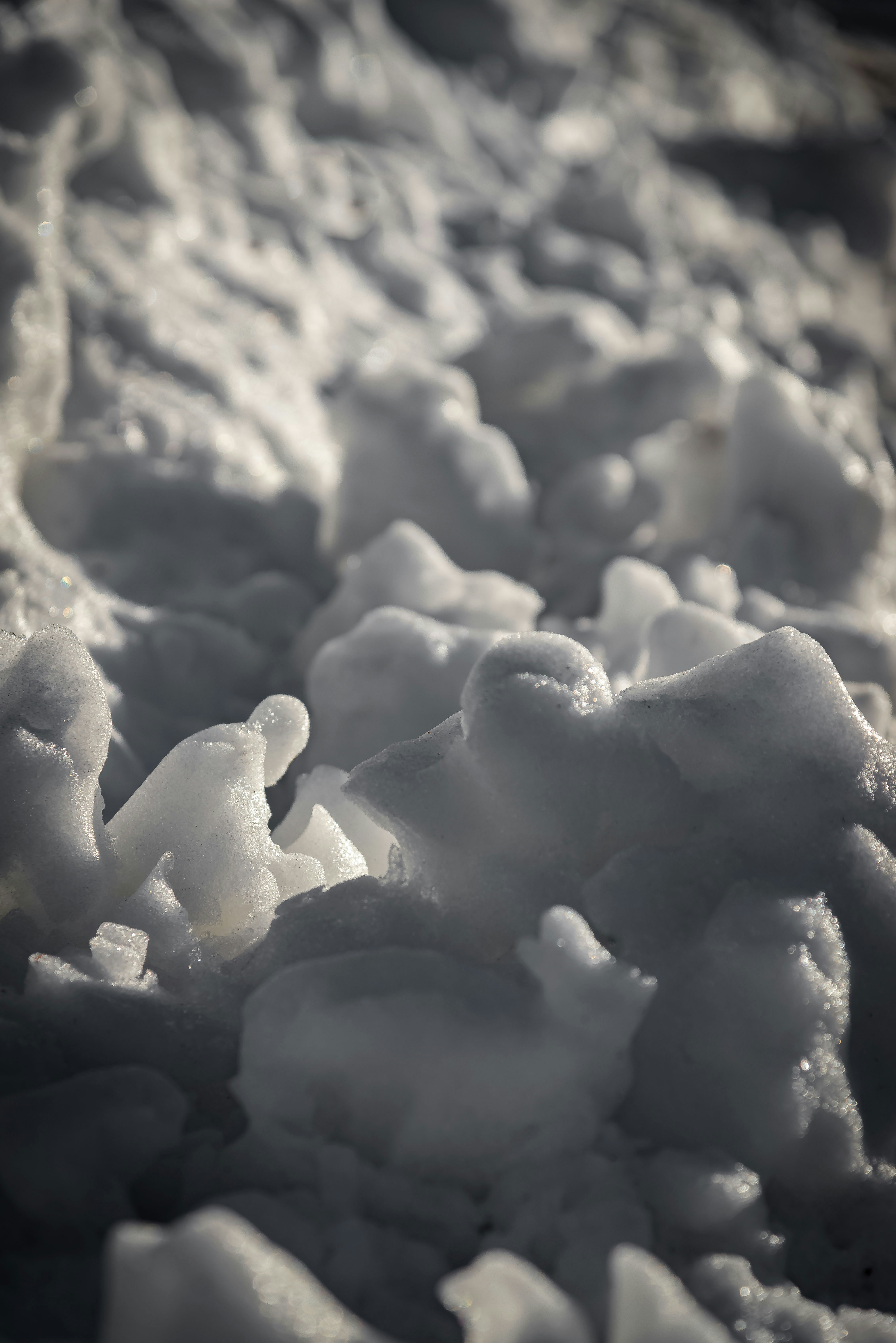 Close-up of melting snow and ice formations. photo – Free Abstract ...
