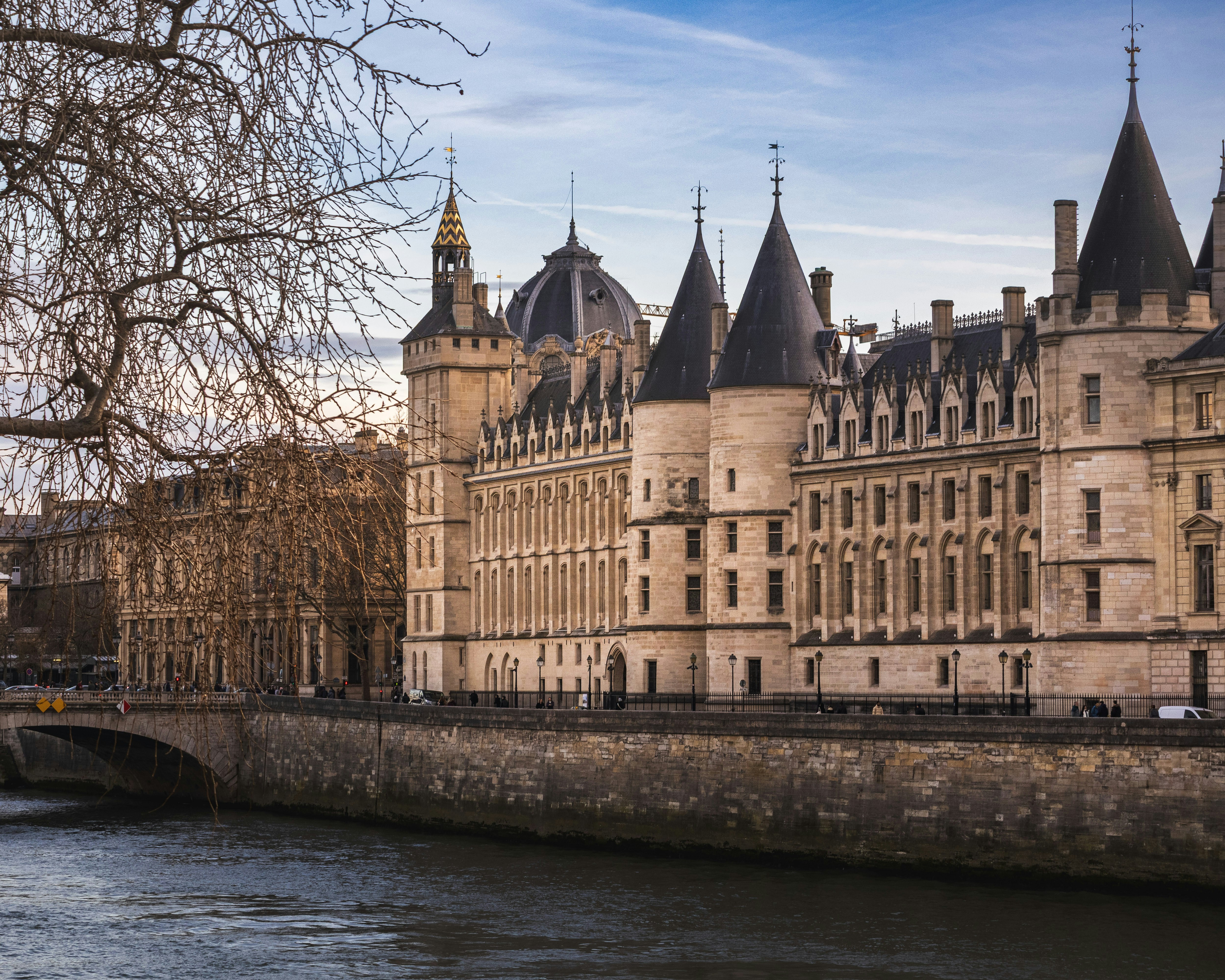 The Seine's Silhouette: A Lake-Walled Medieval Panorama