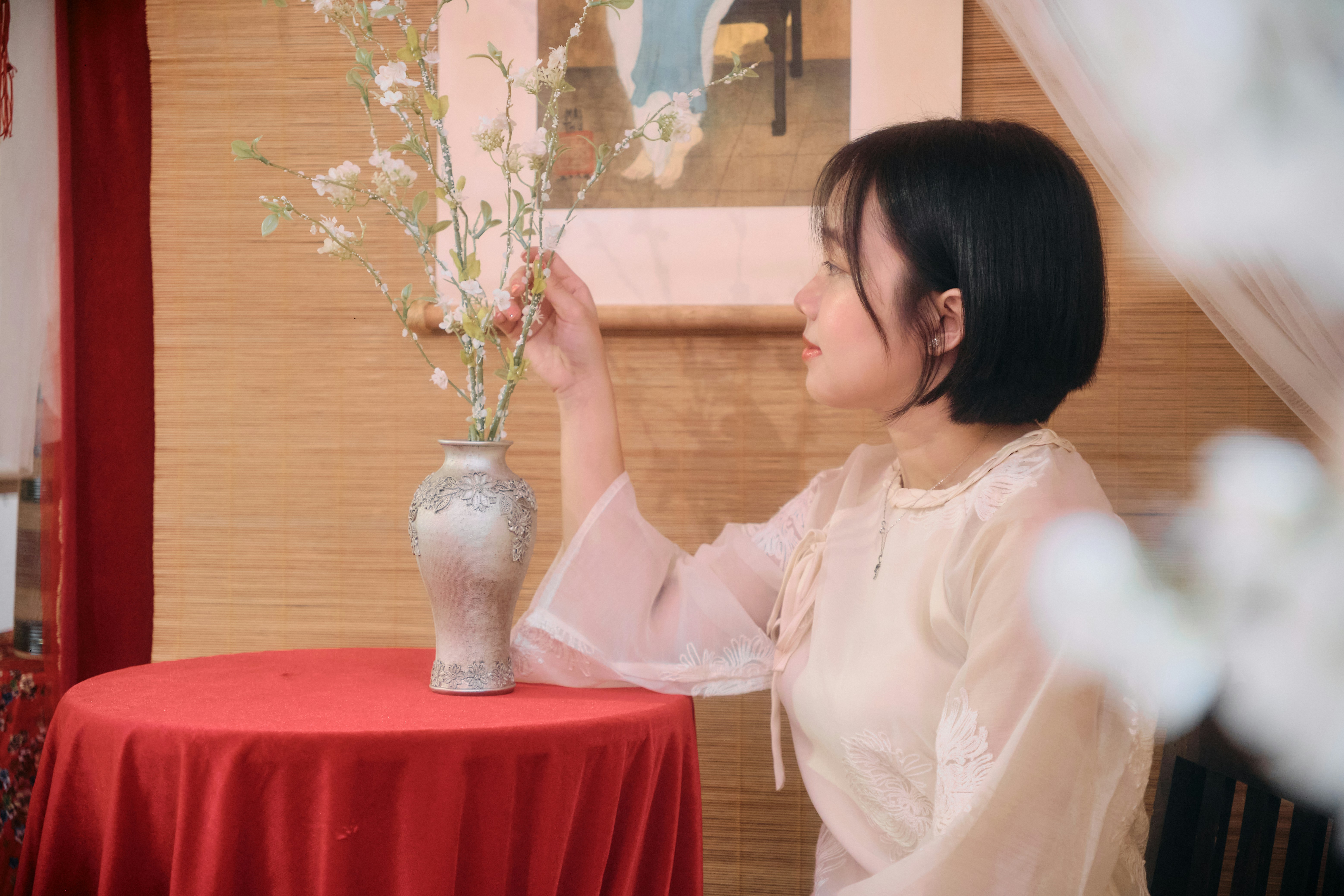 Quiet Elegance in a Vase of Cherry Blossoms