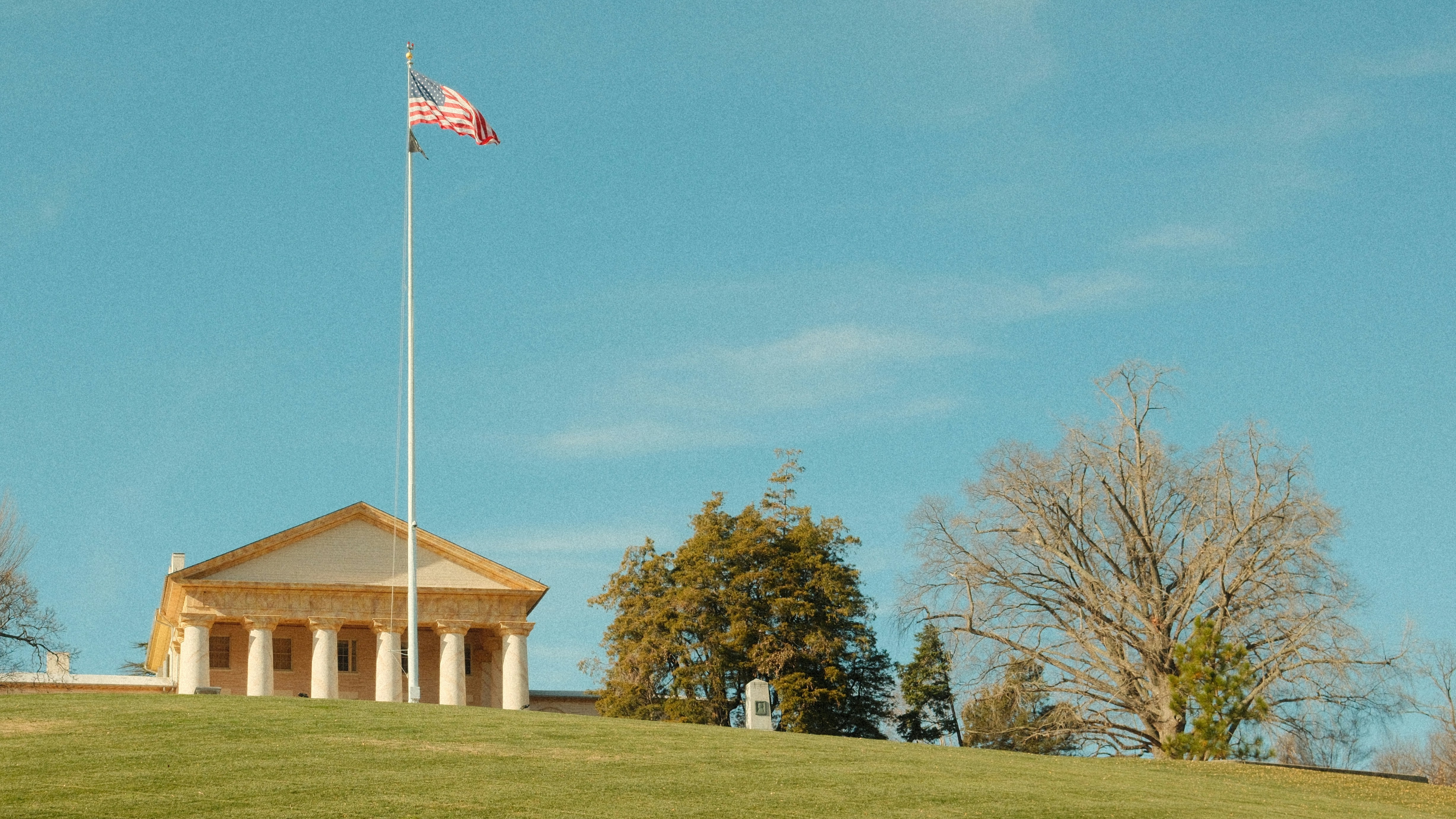 Flagpole Sentinel over Classical Portico