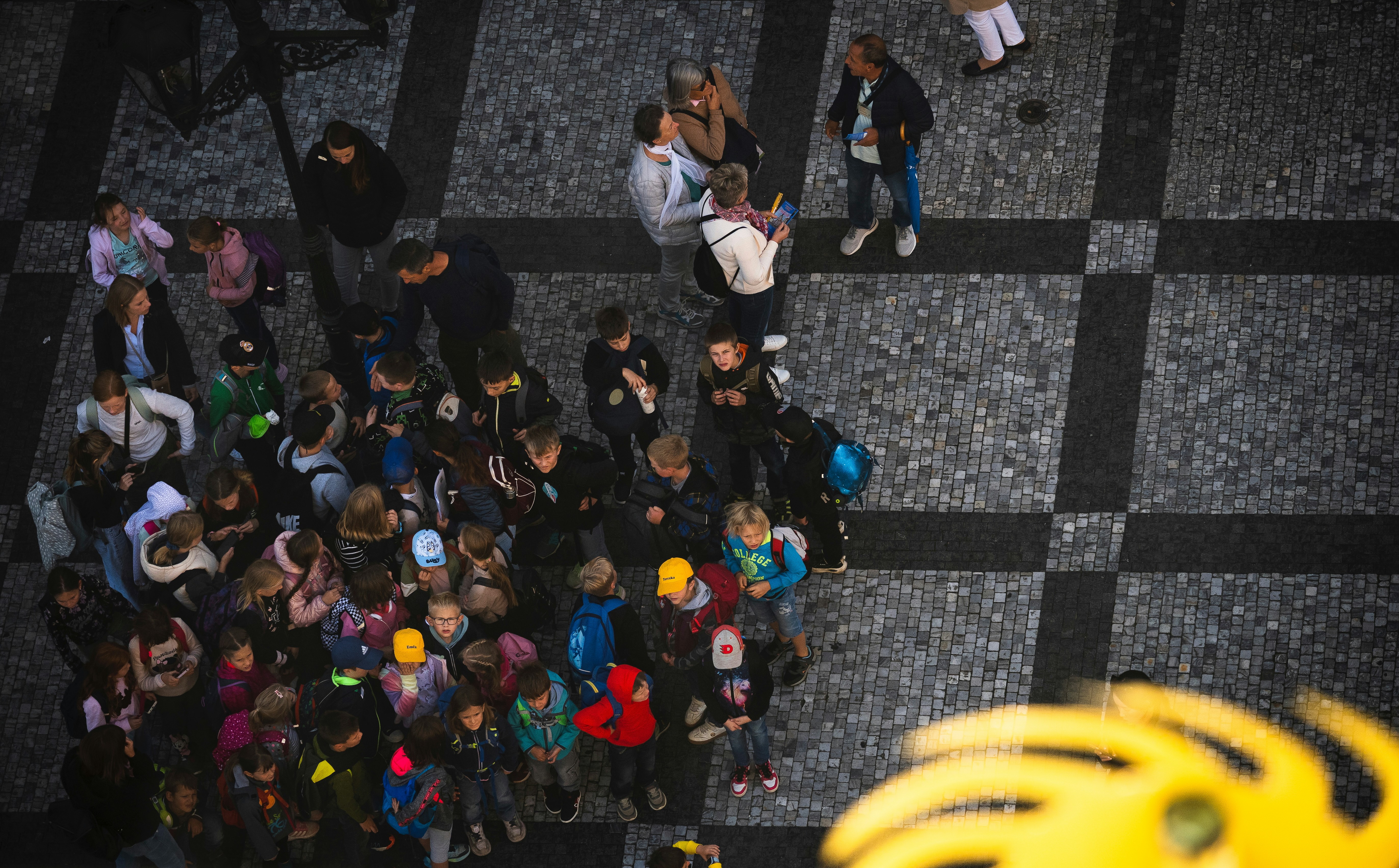 Overhead Assembly: A Tangle of City Crowd From Above