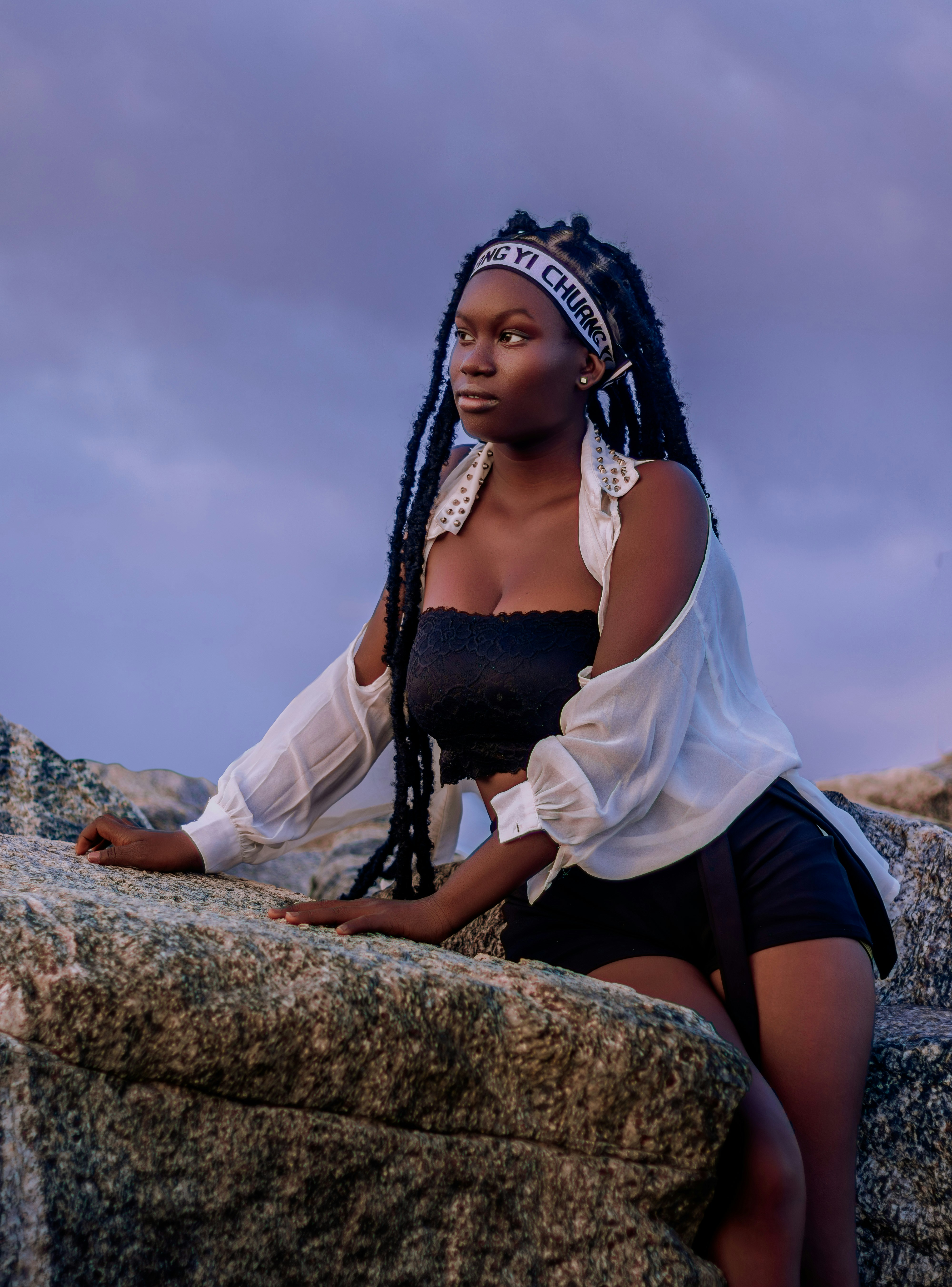 Coastal Muse: A Striking Portrait in Soft Evening Light