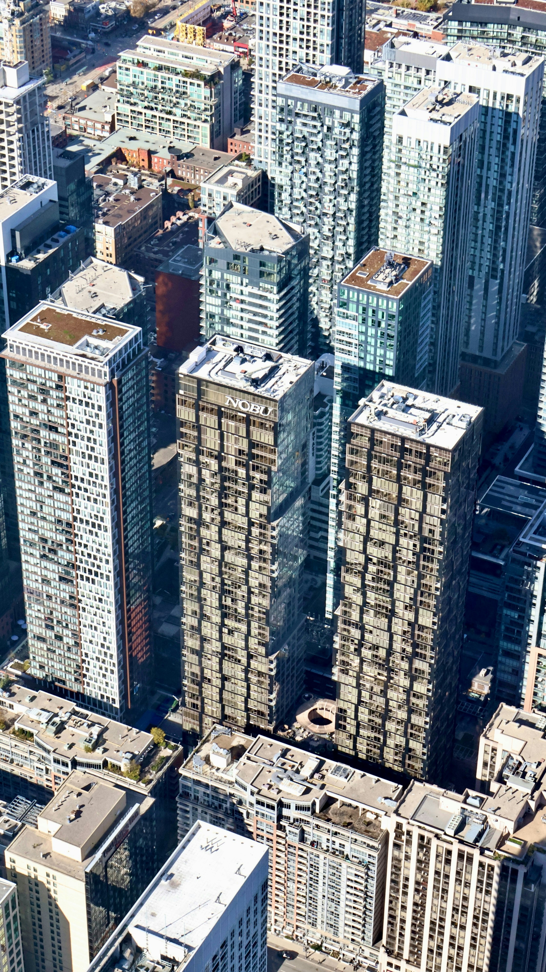 Vertical Cityscape: A Canyon of Towers Reaching the Sky