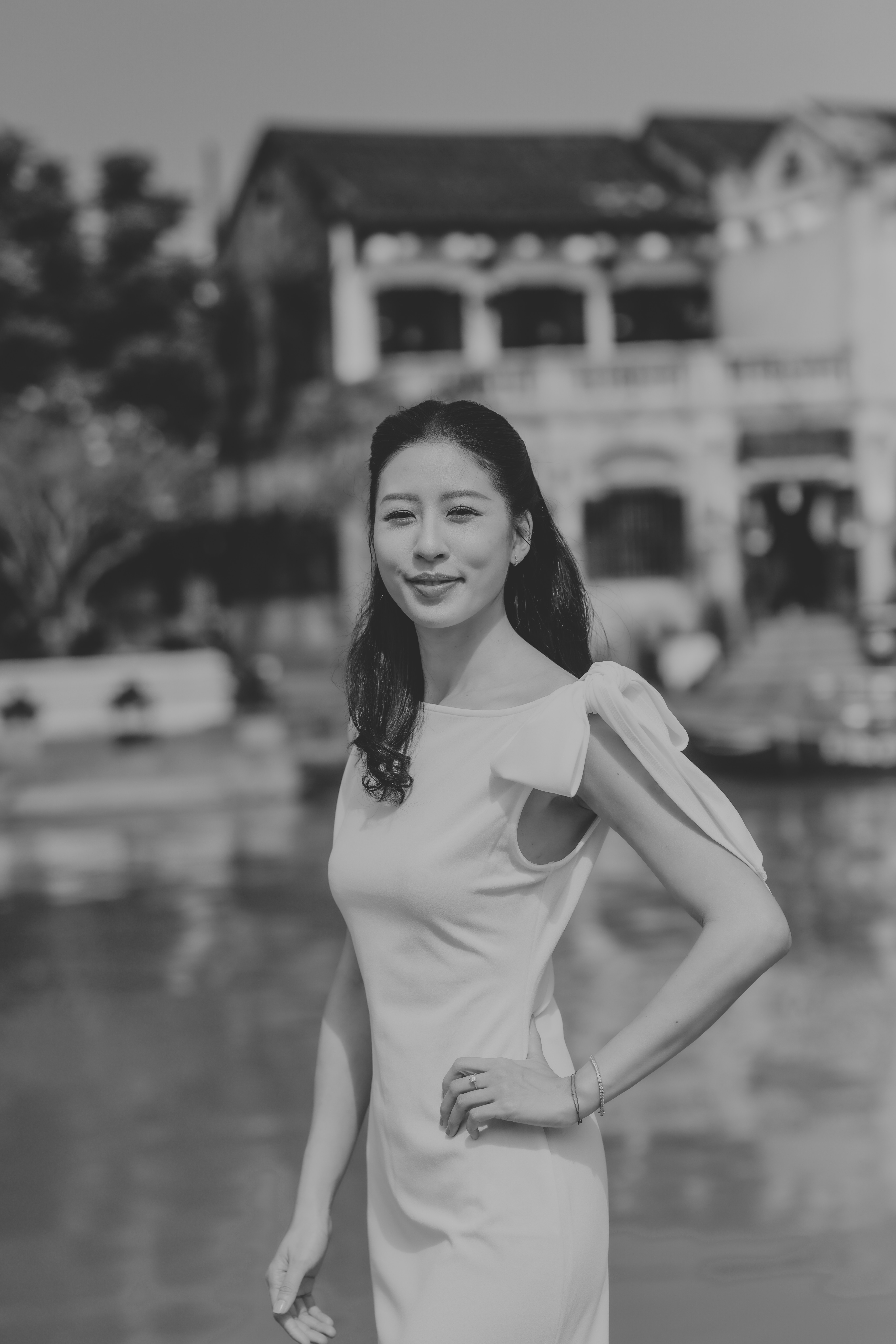 Grace in the Plaza: Portrait at Quiet Center