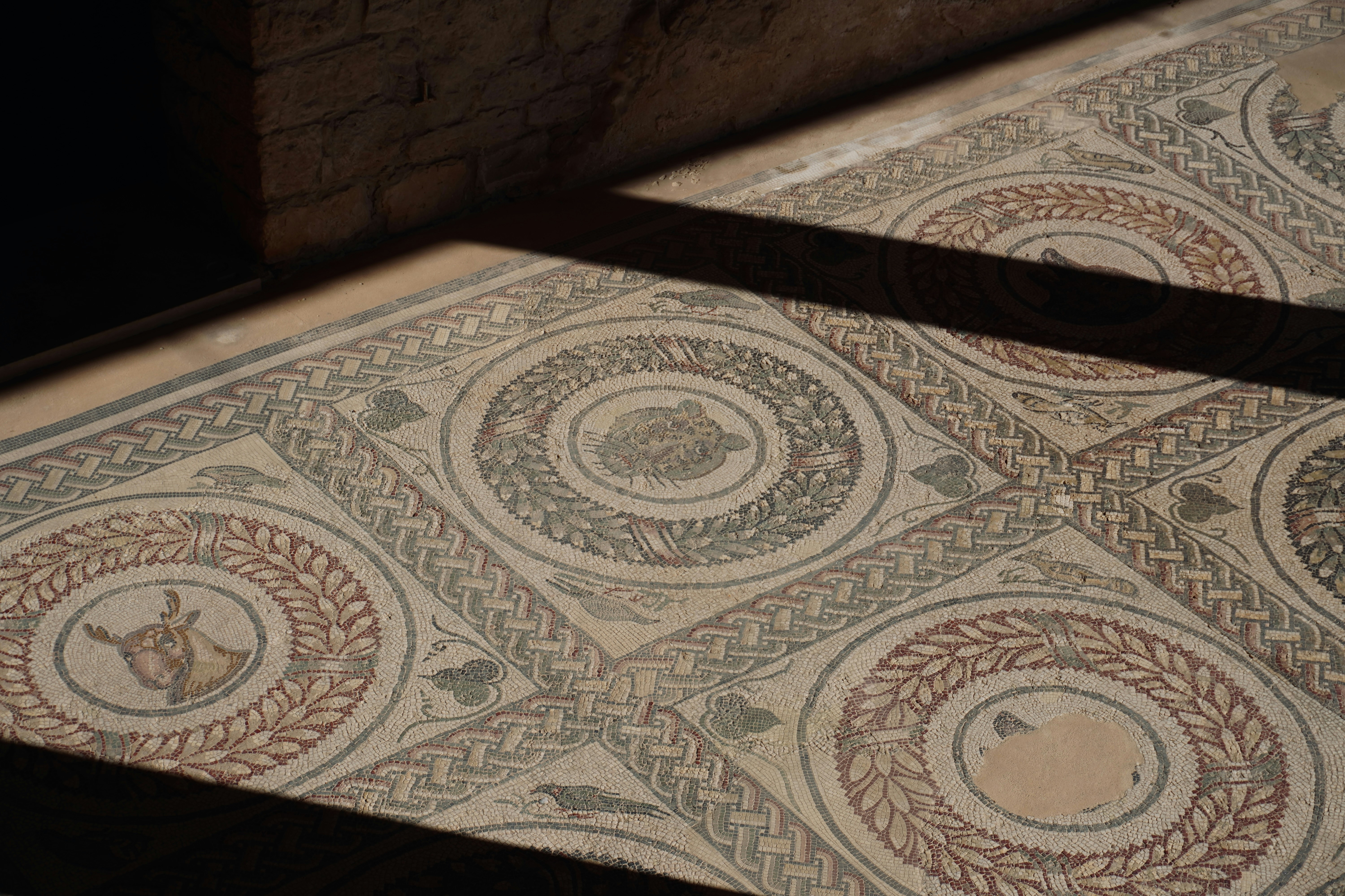 Ancient roman mosaic floor with circular patterns photo – Free Museum ...