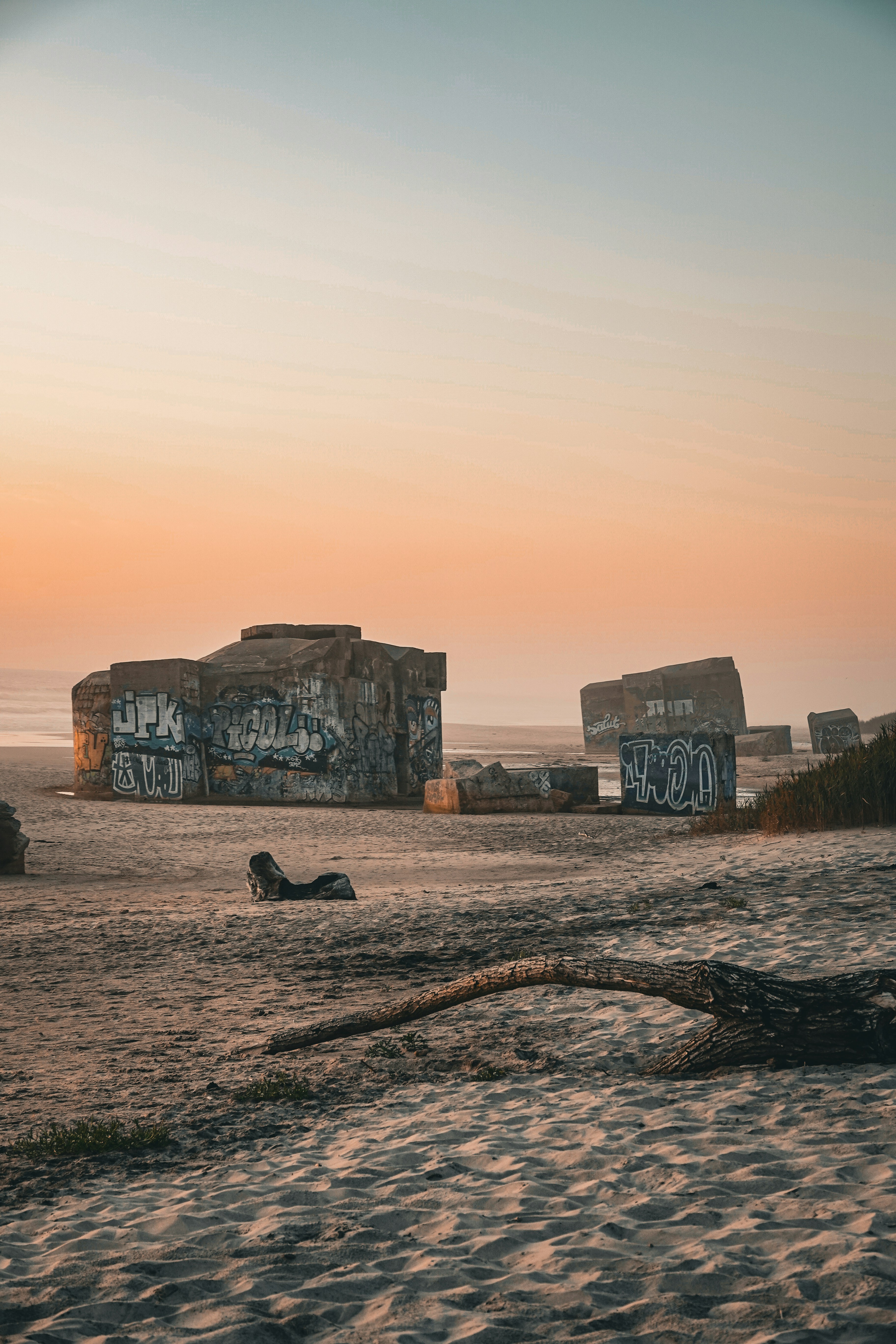 Sunset Echoes on the Graffiti Barricades
