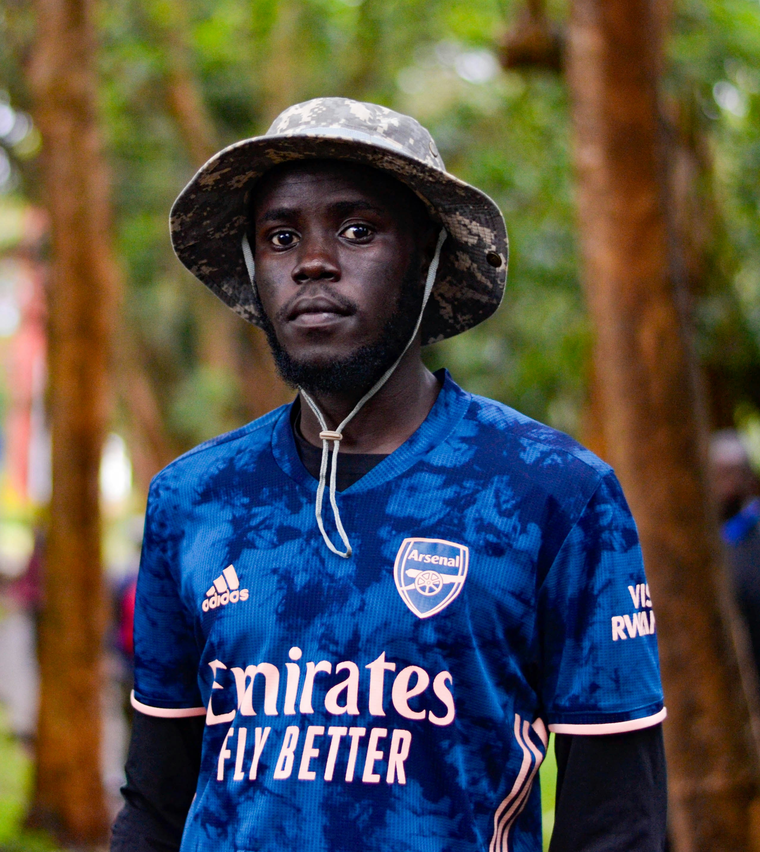 Blue Arsenal Jersey in a Forest Portrait