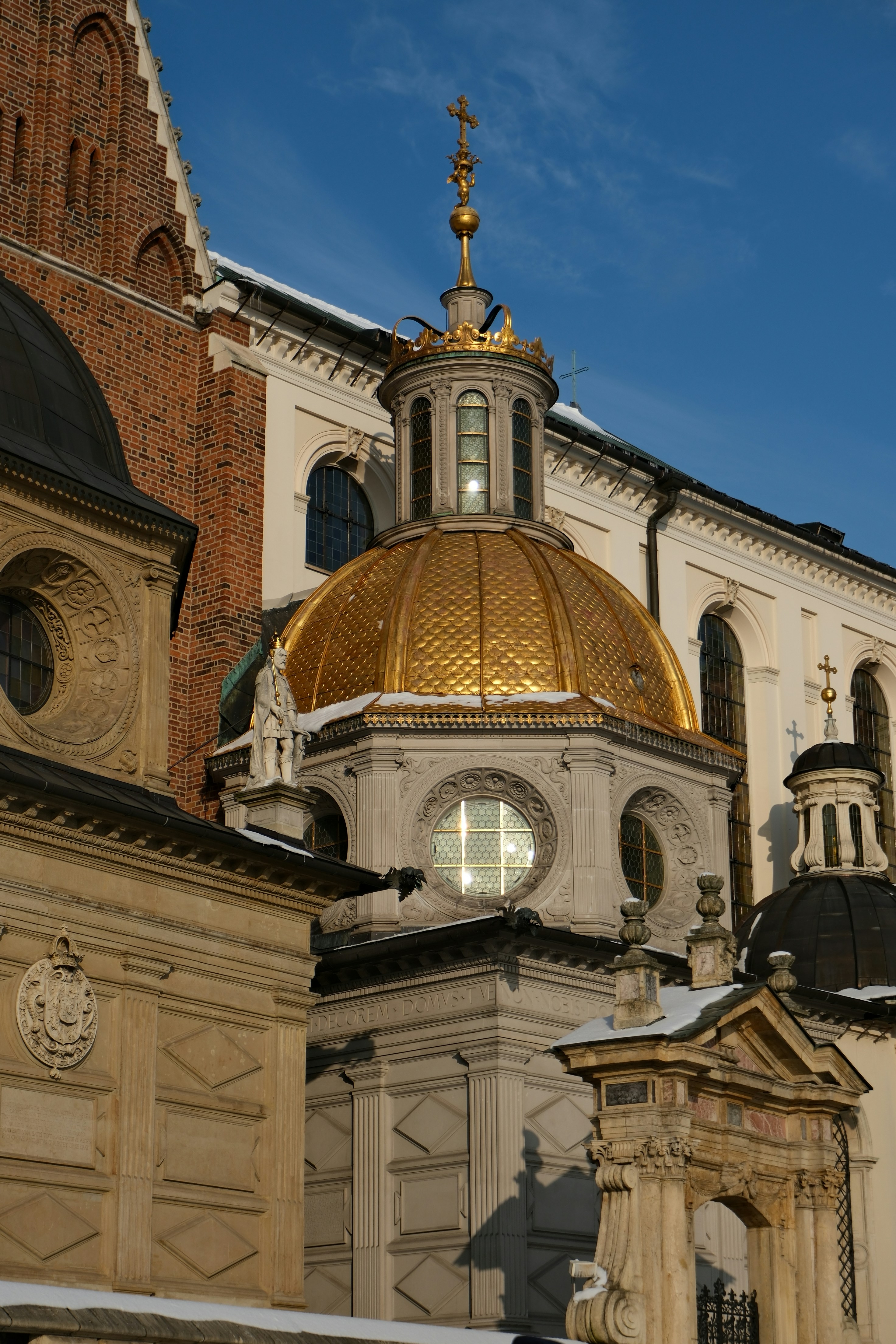 Golden Dome Crowned Architecture Under Clear Blue Sky