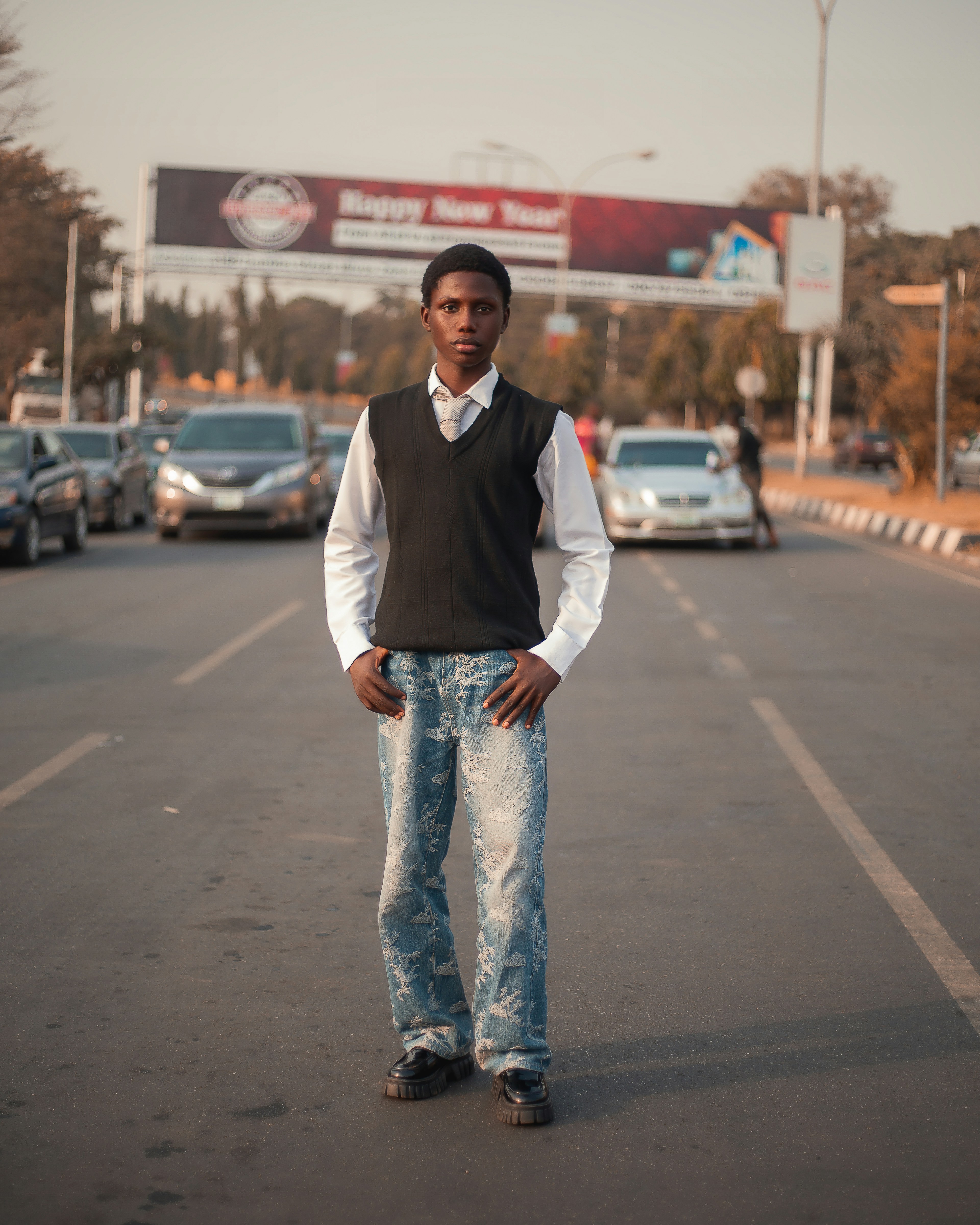 Street Portrait in a City Boulevard