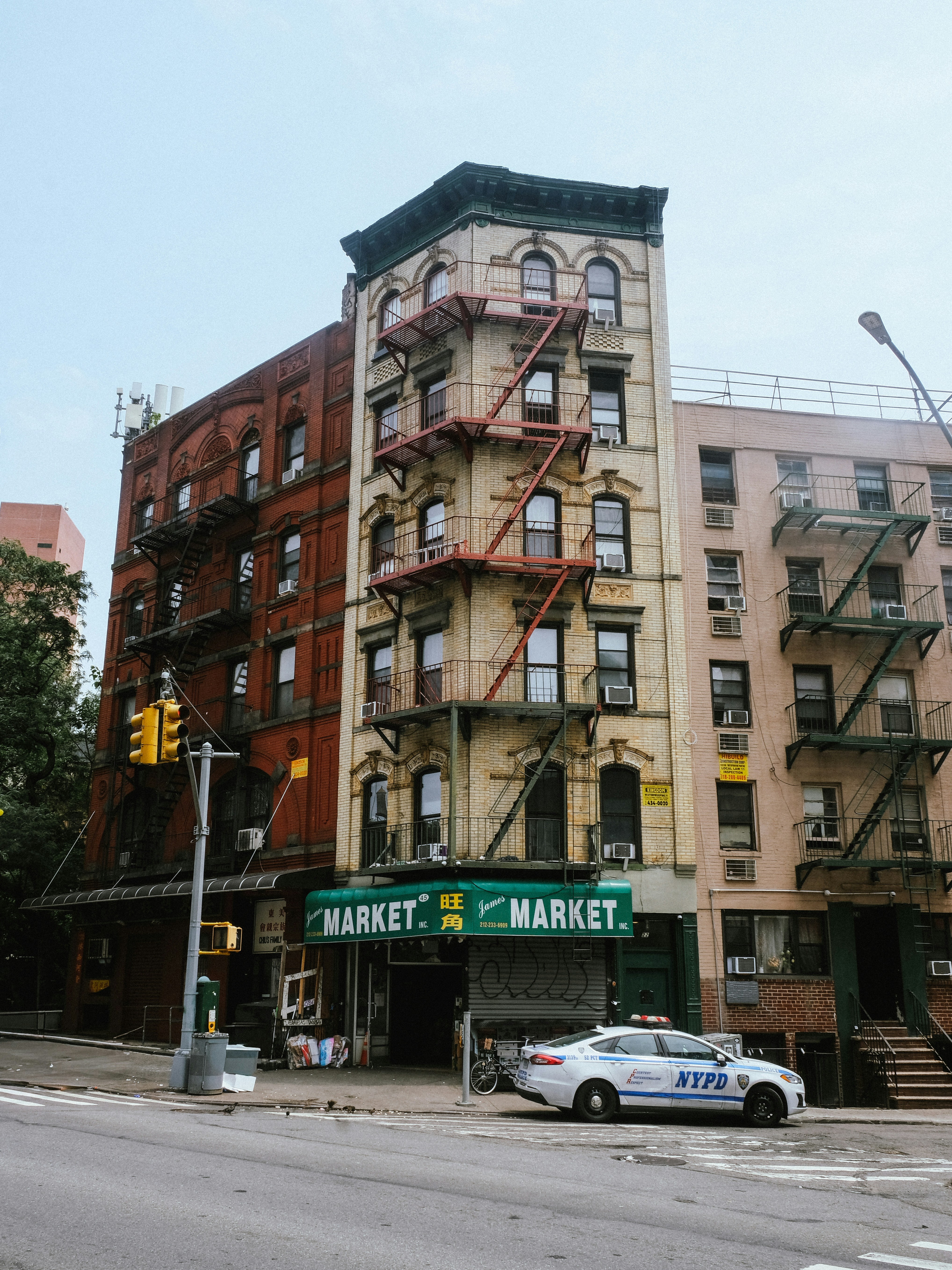 Fire-escape Staircase Climb on a Neo-Classic NYC Street