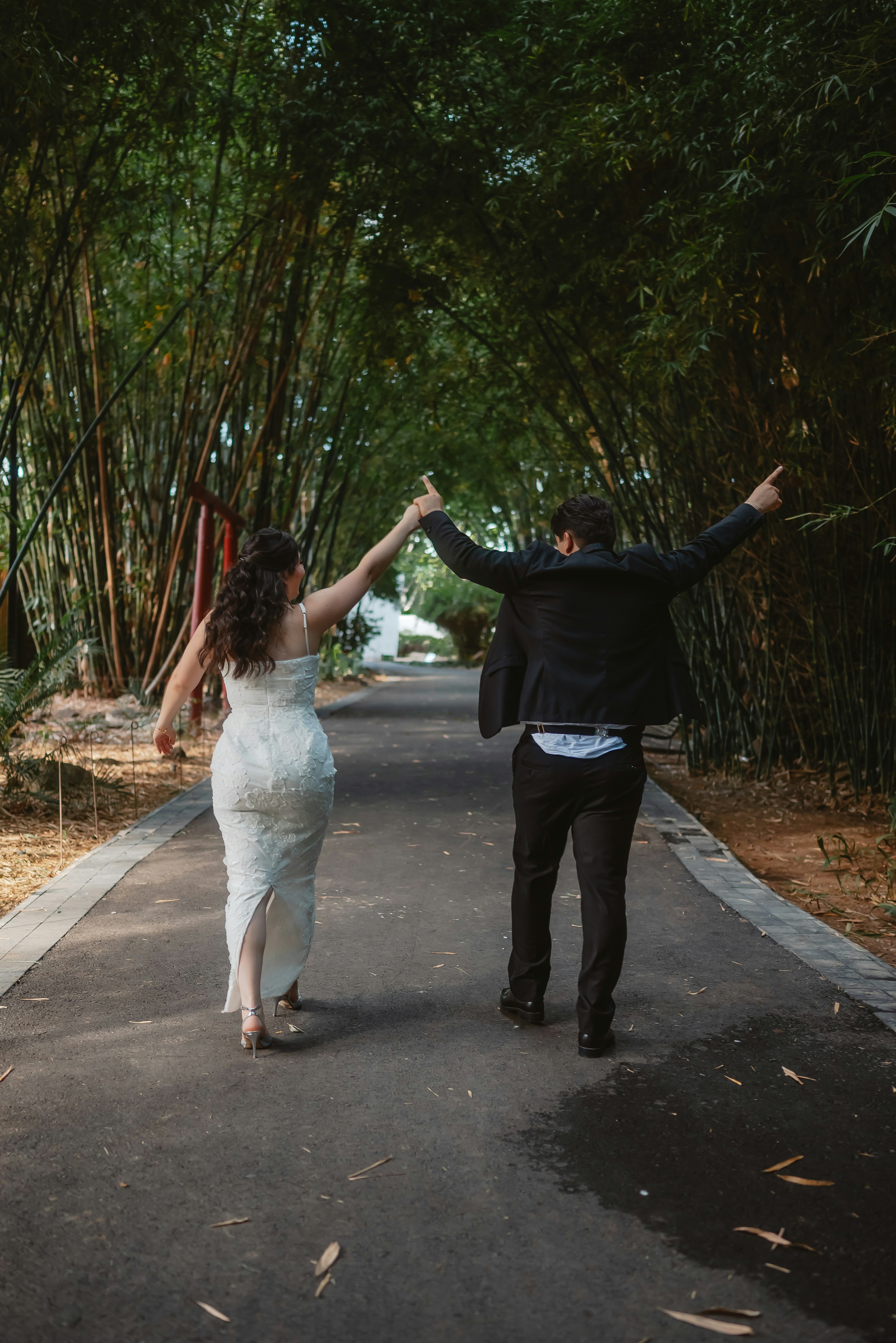 Exit to Forever: A Bride and Groom Head Toward Light