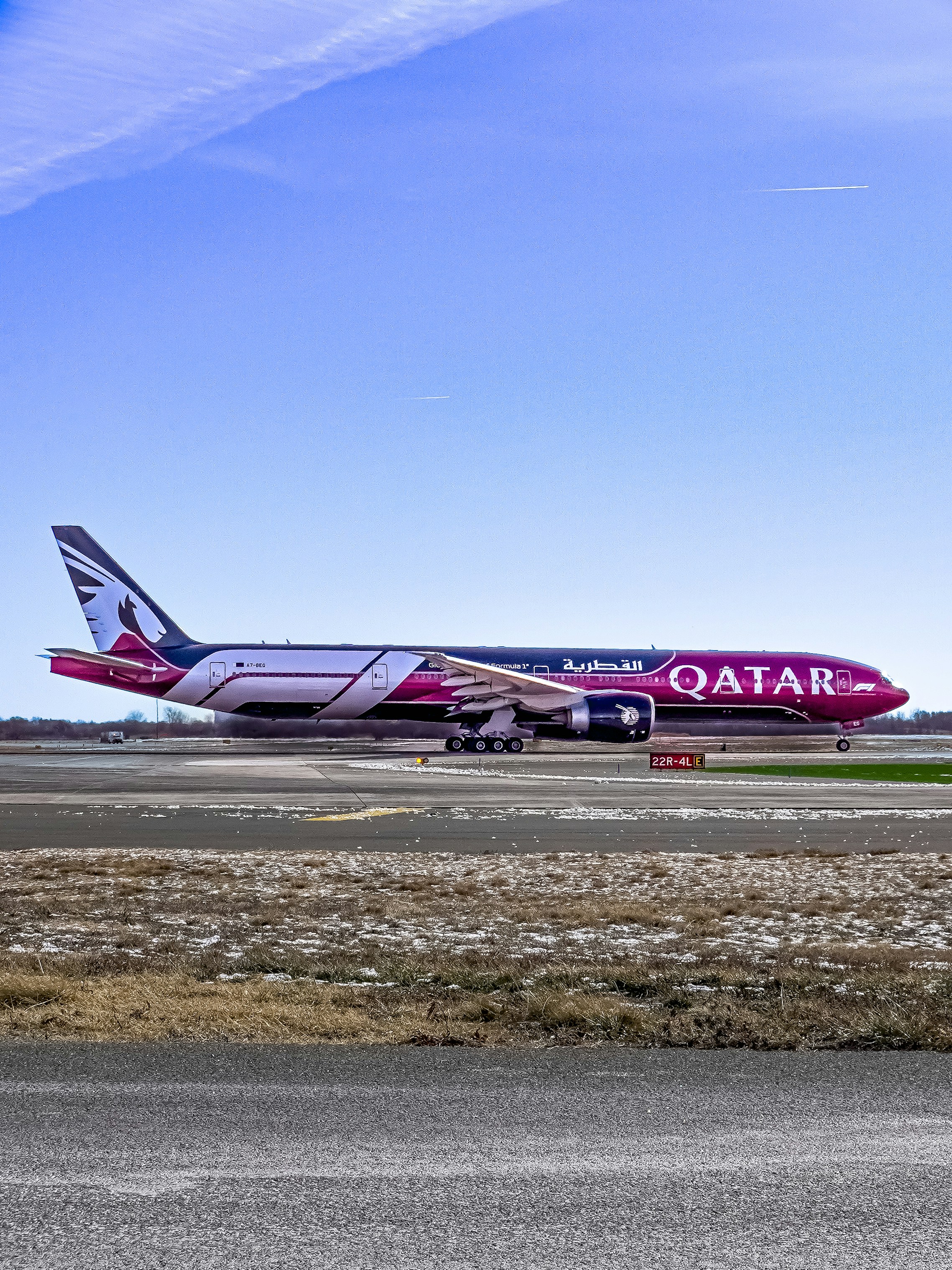 Qatar Airways Queen of the Skies on a Quiet Tarmac