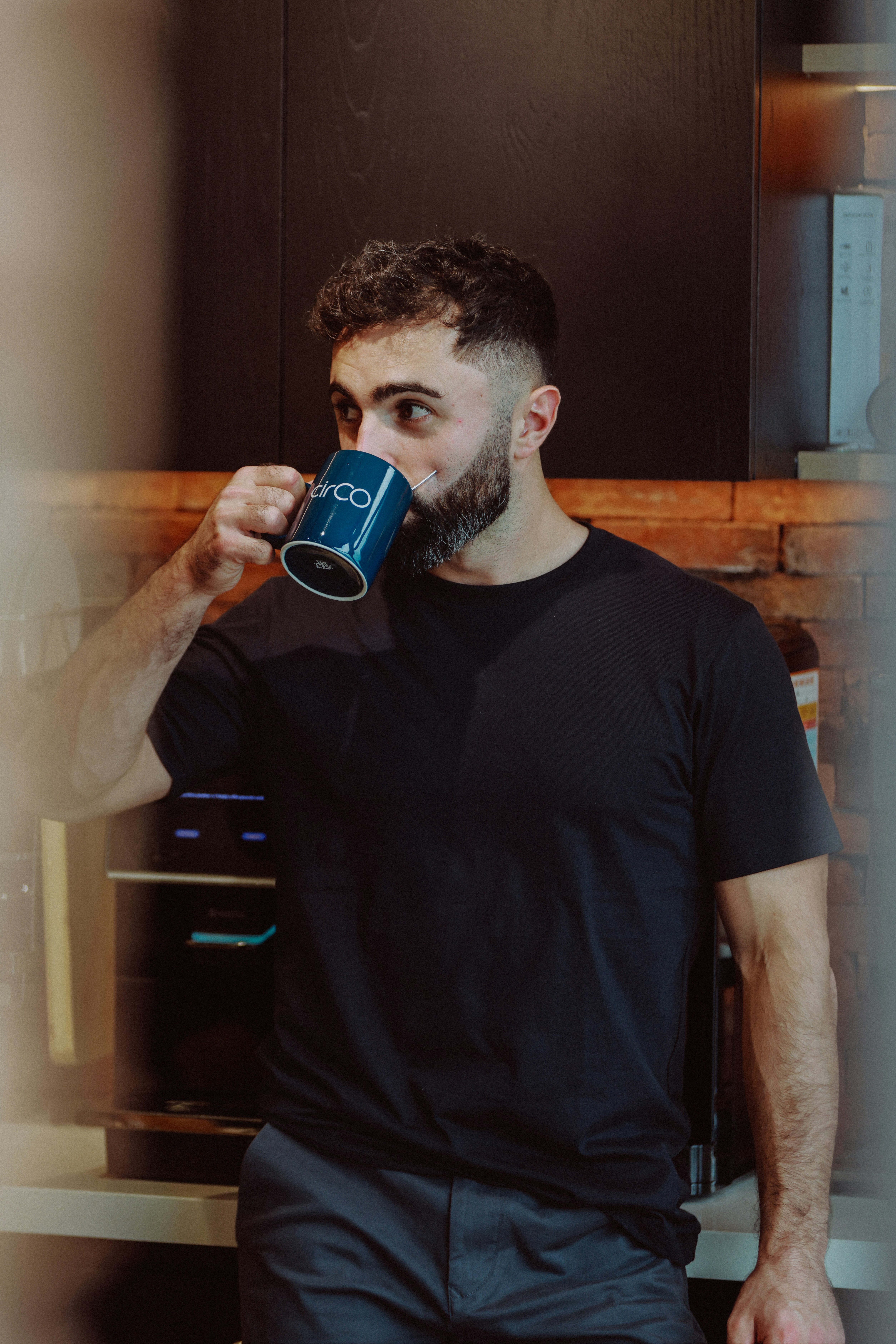 Mid-morning Brew: A Quiet Moment in the Studio Kitchen