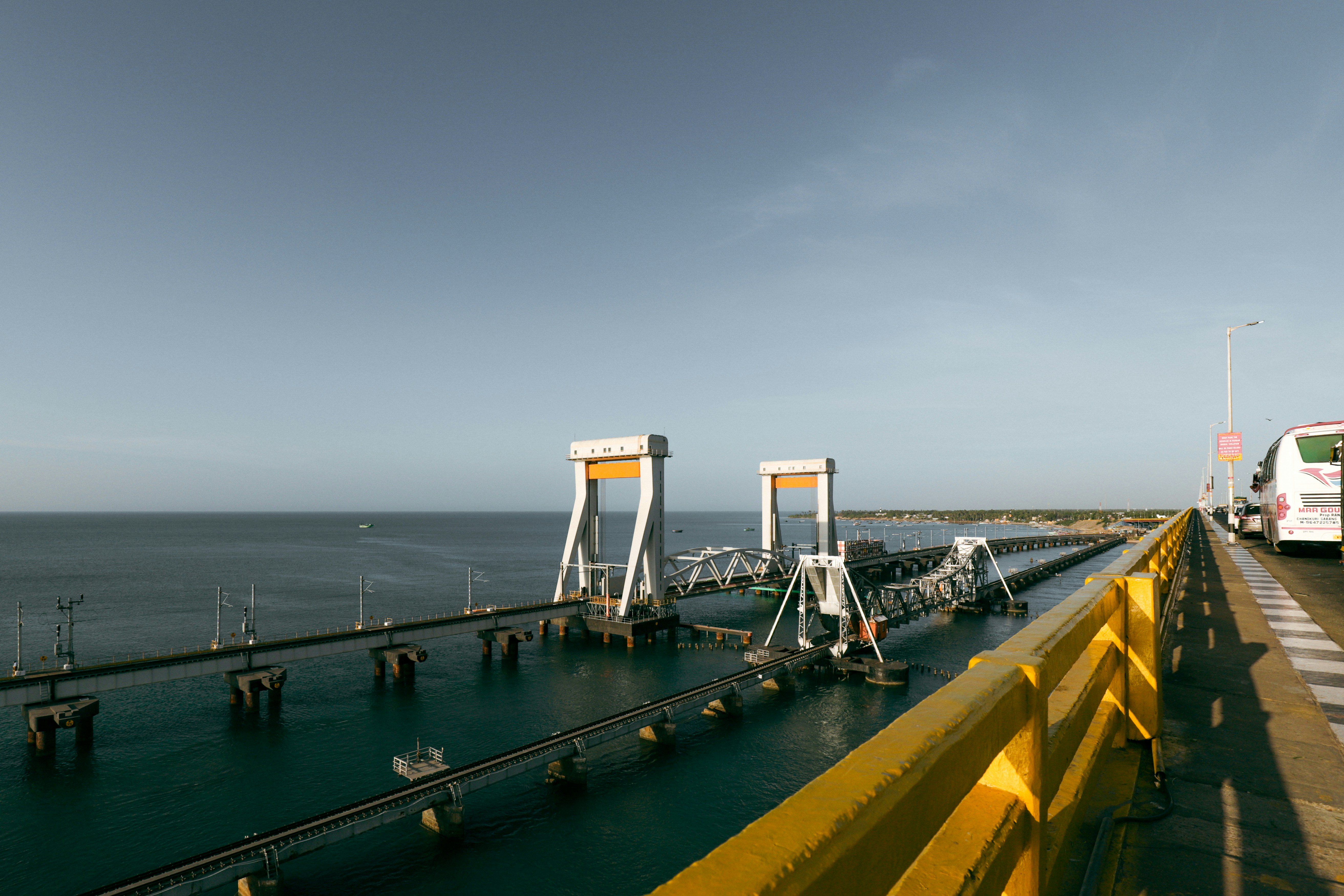 Bridge Lift: A Coastal Causeway Snaking Toward the Horizon