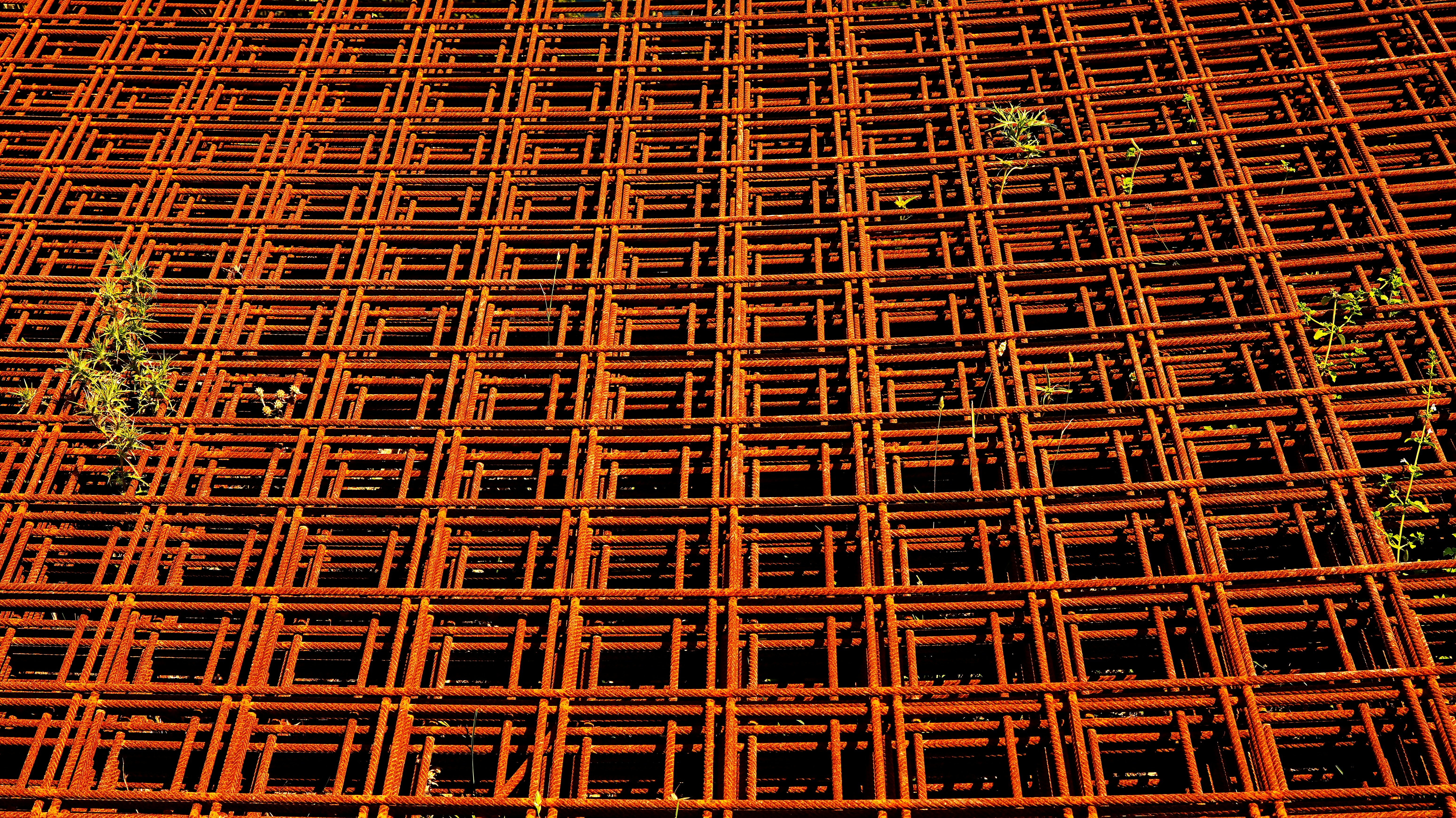 Rust Grid: An Abstract Quilt of Weathered Steel