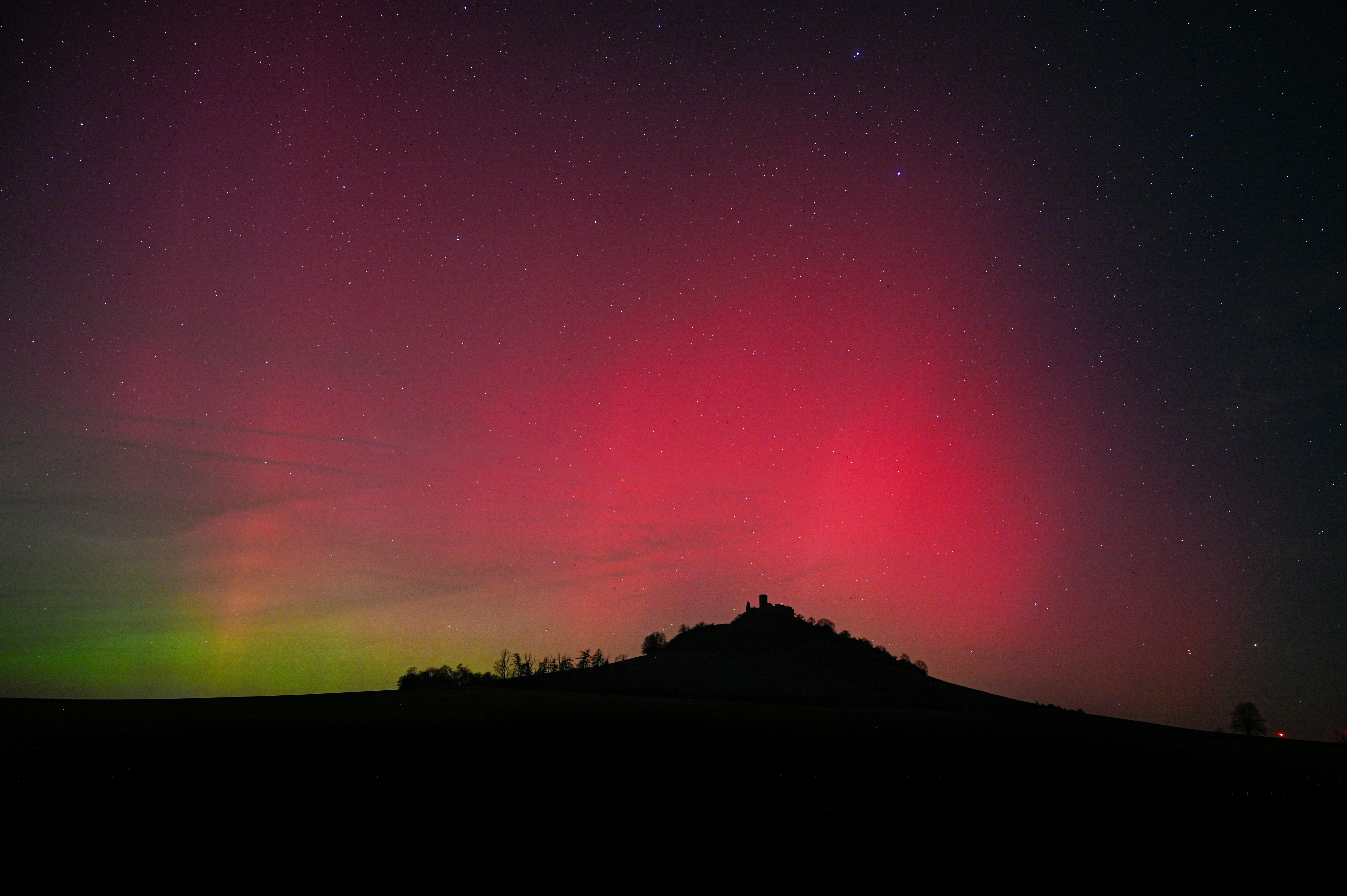 Aurora Arc Over a Silent Hill
