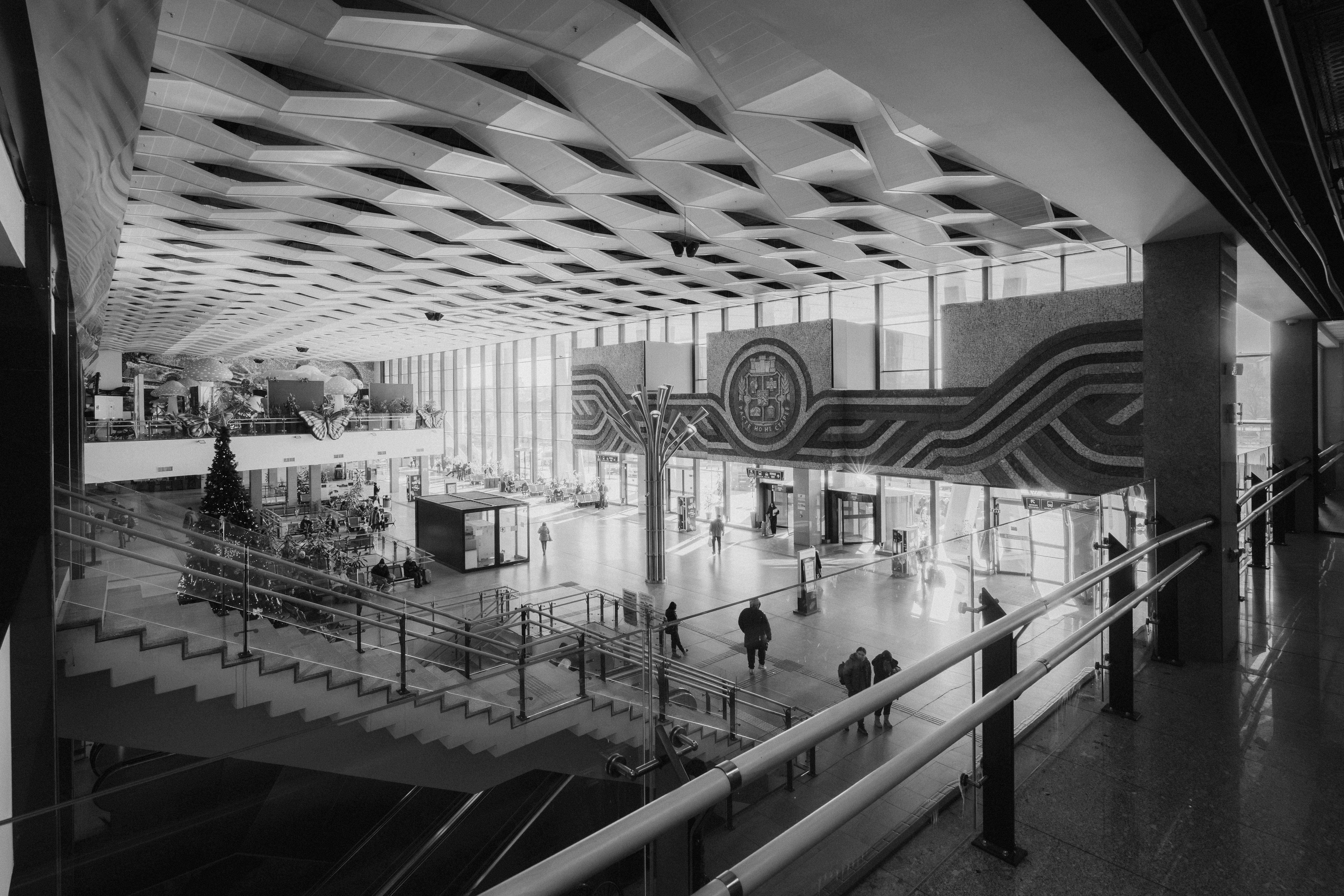 Linear Atrium in Mono Chrome