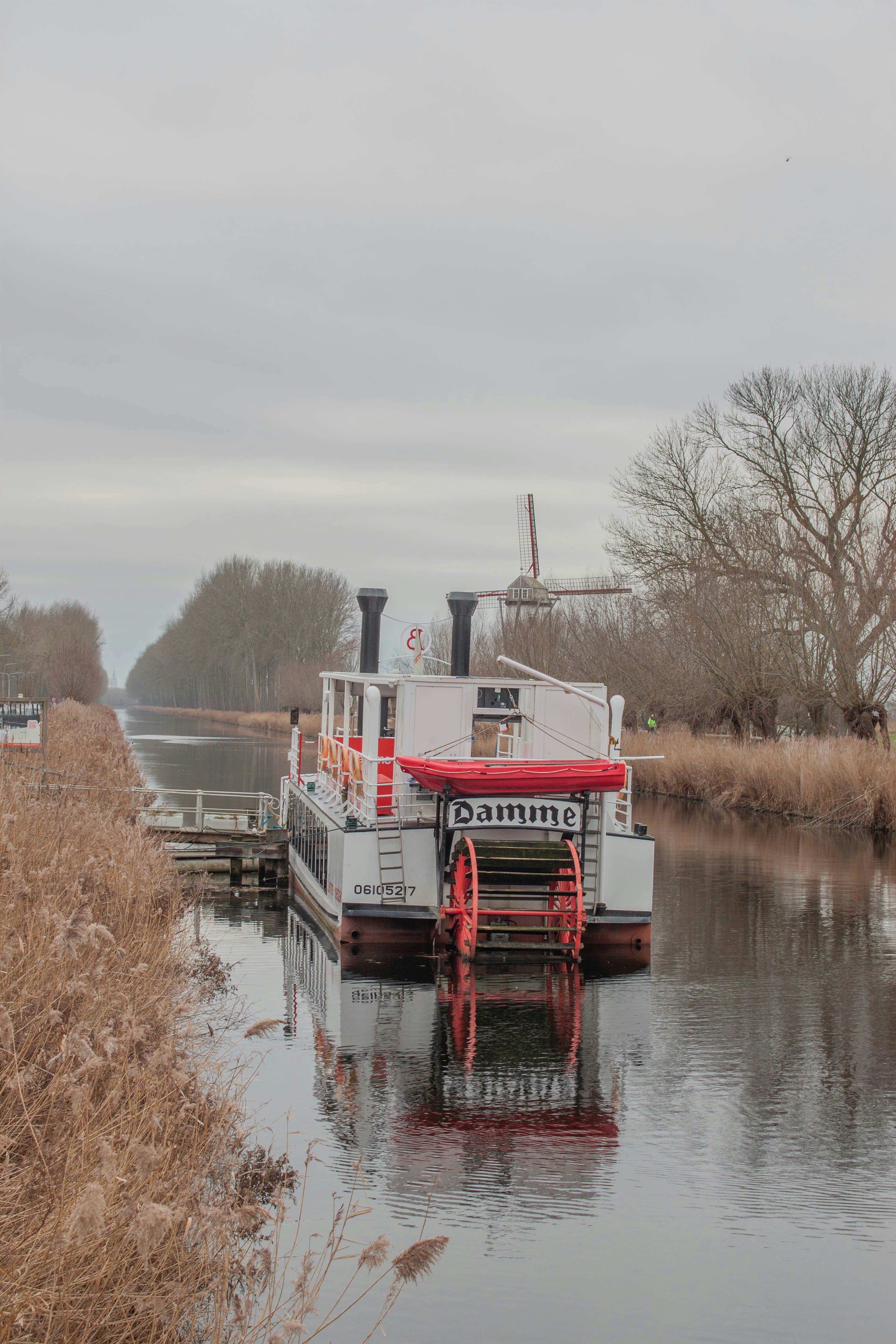 Diminutive Steamship on a Quiet Canal