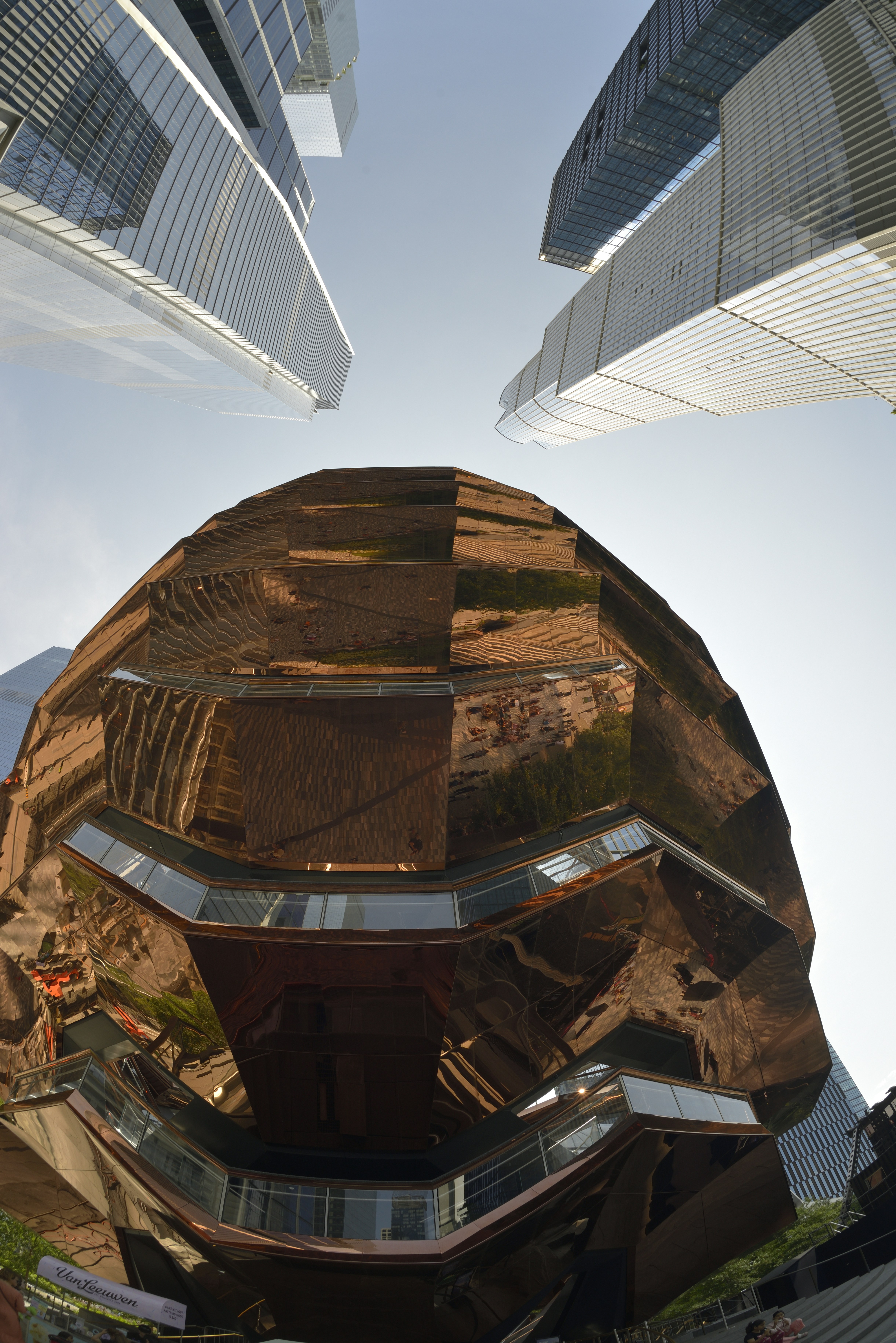 Copper Facade, Cloudless Summit: The Vessel in Downtown Manhattan