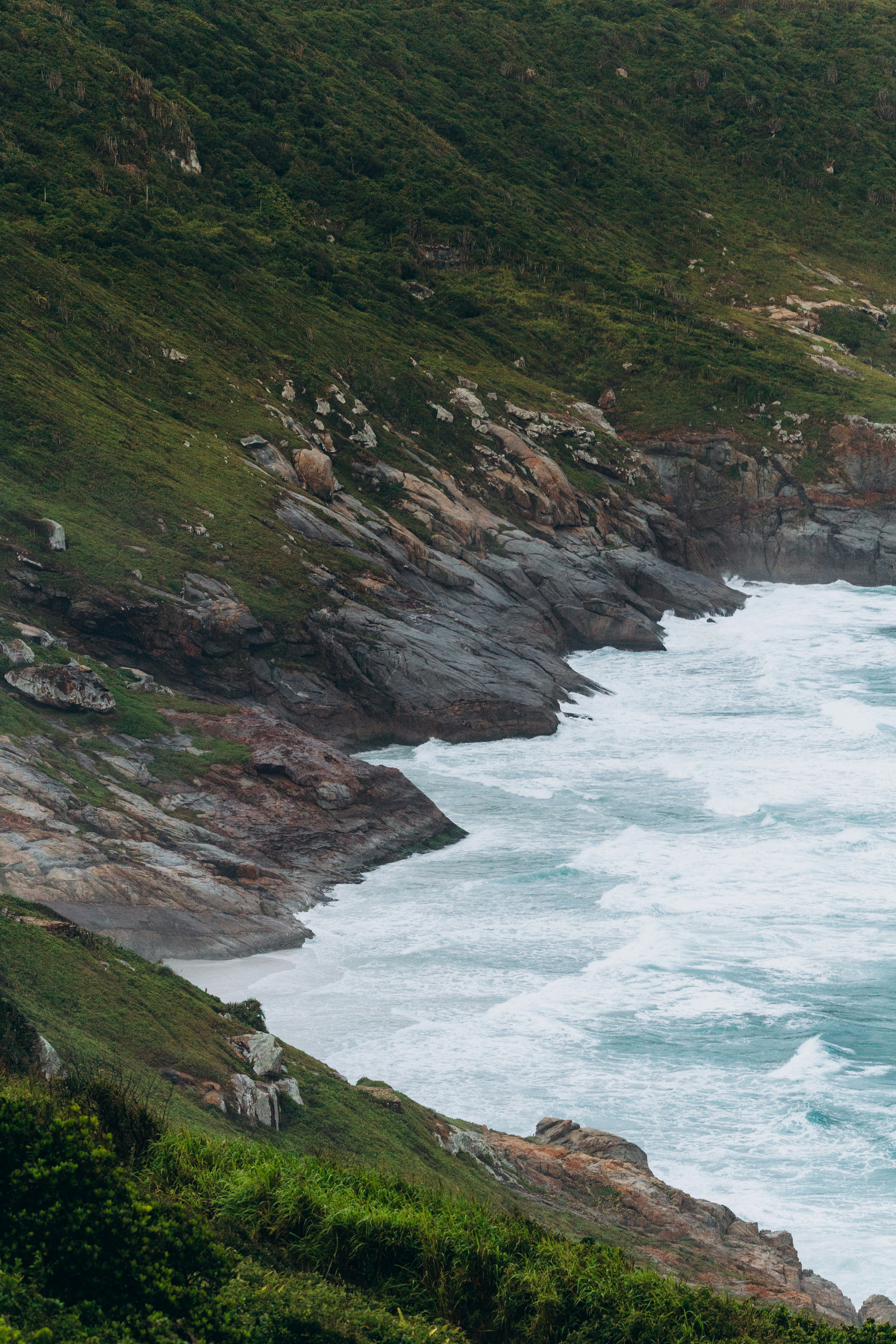 Coastal Cliffline Meeting the Soaring Tide