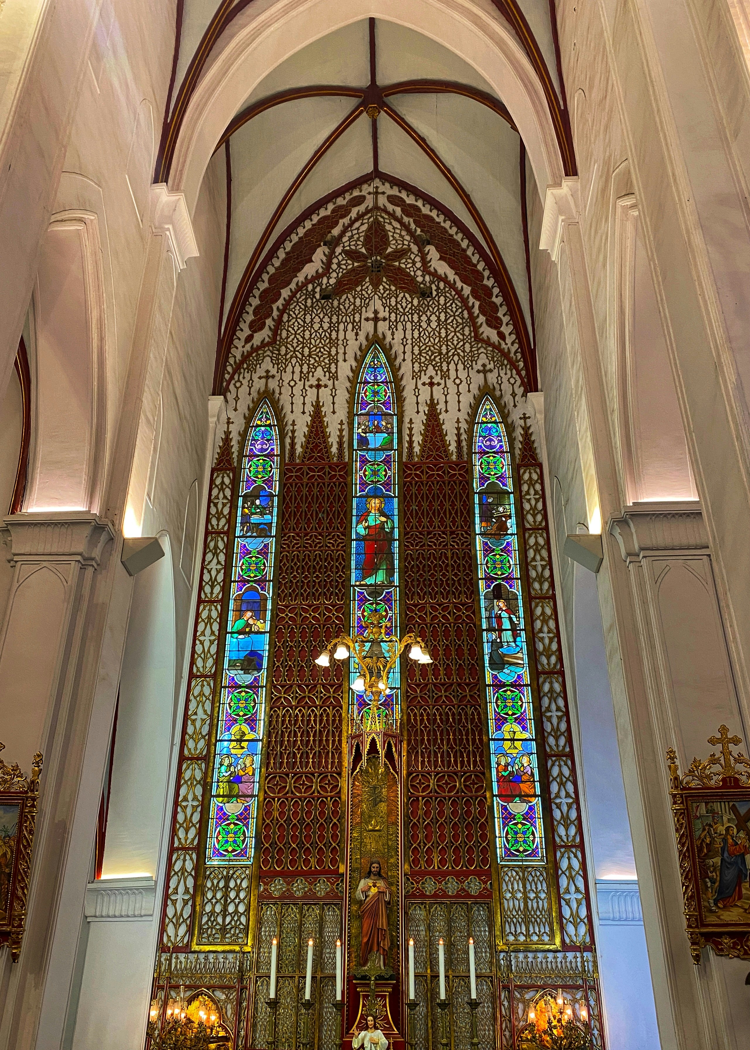 Stained Glass Silence: A Cathedral Altar’s Dawn