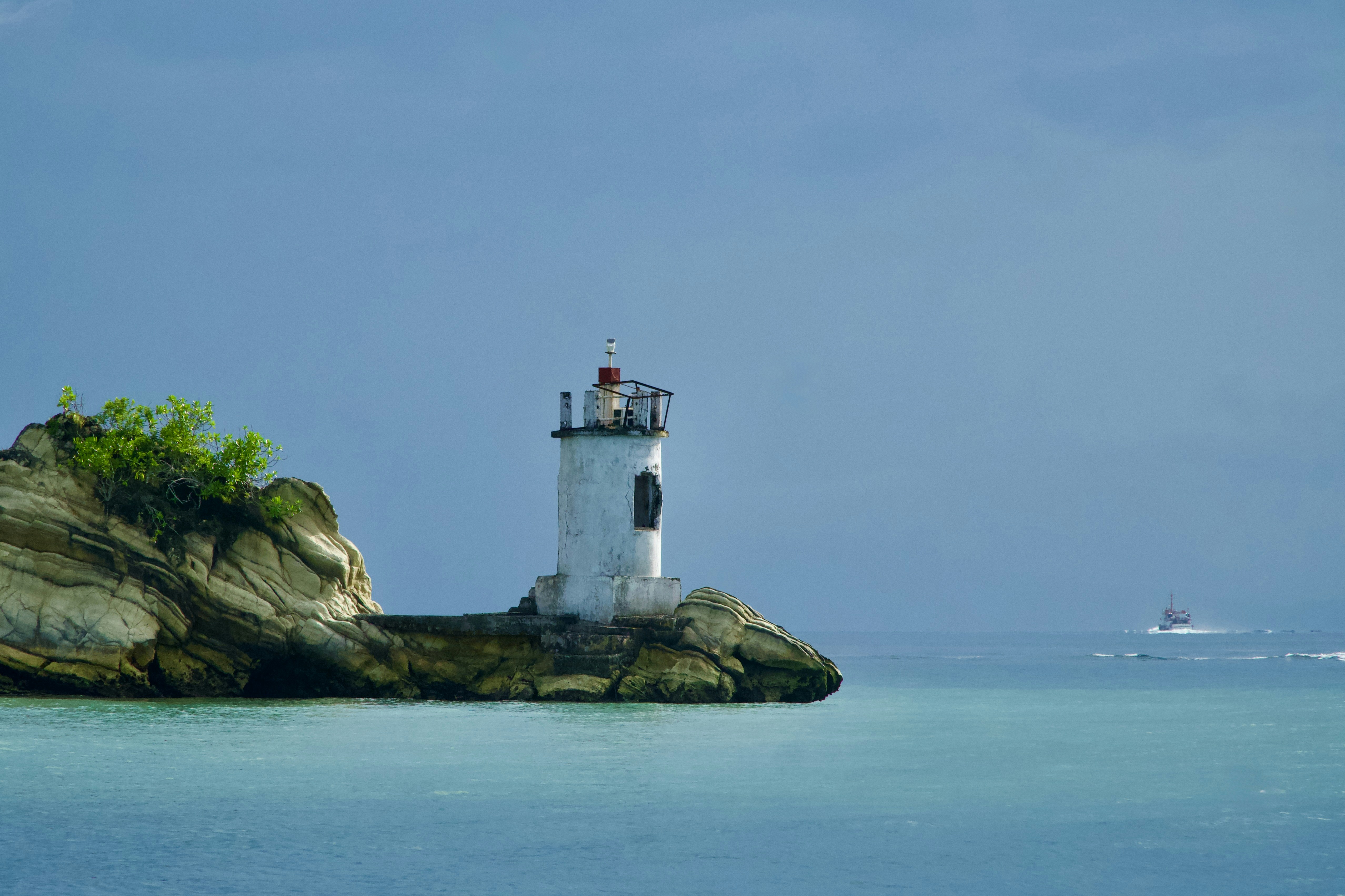 Lone Lighthouse Resting on a Coastal Outcrop