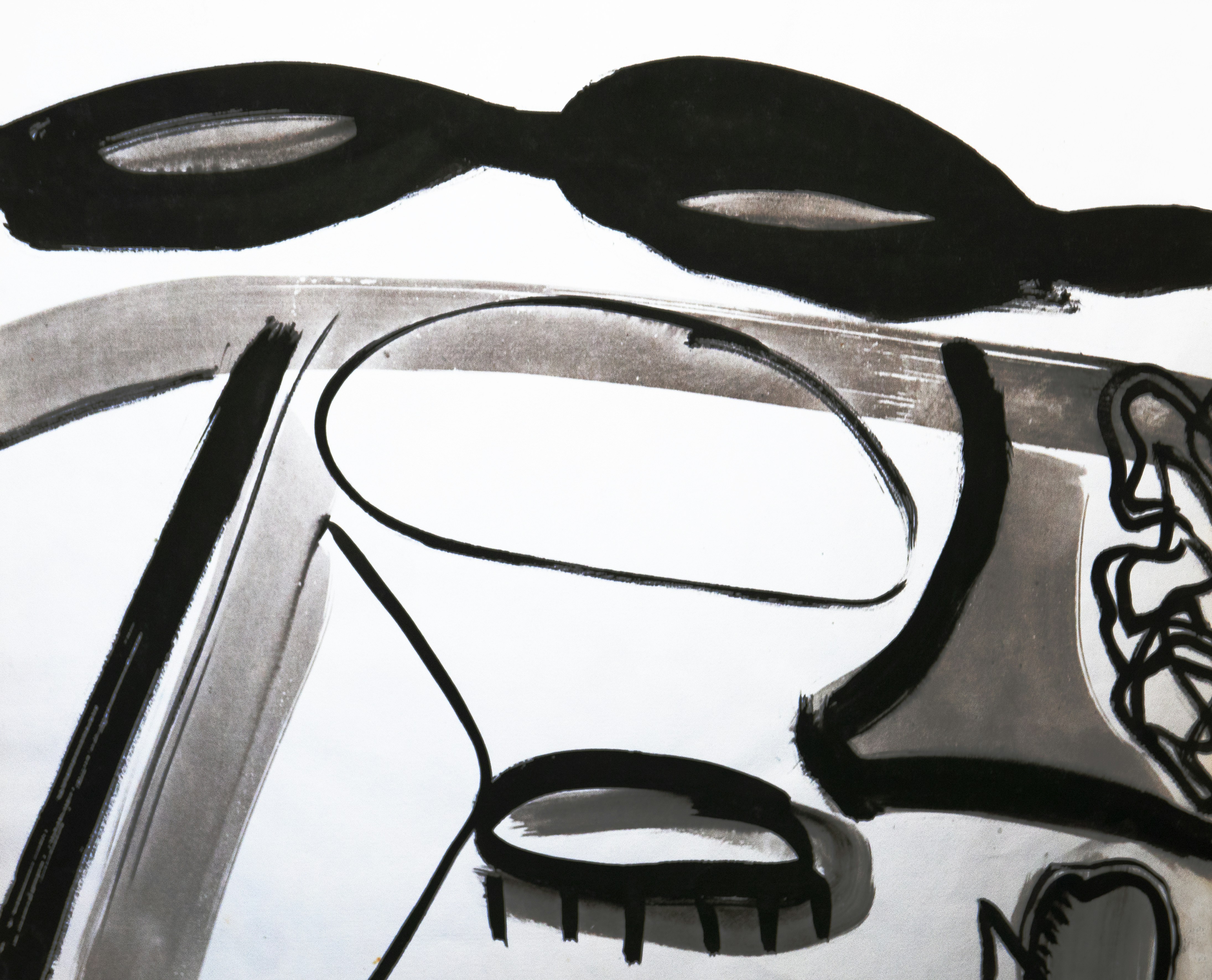 Monochrome Abstraction: A Playful Sketch in Black Ink