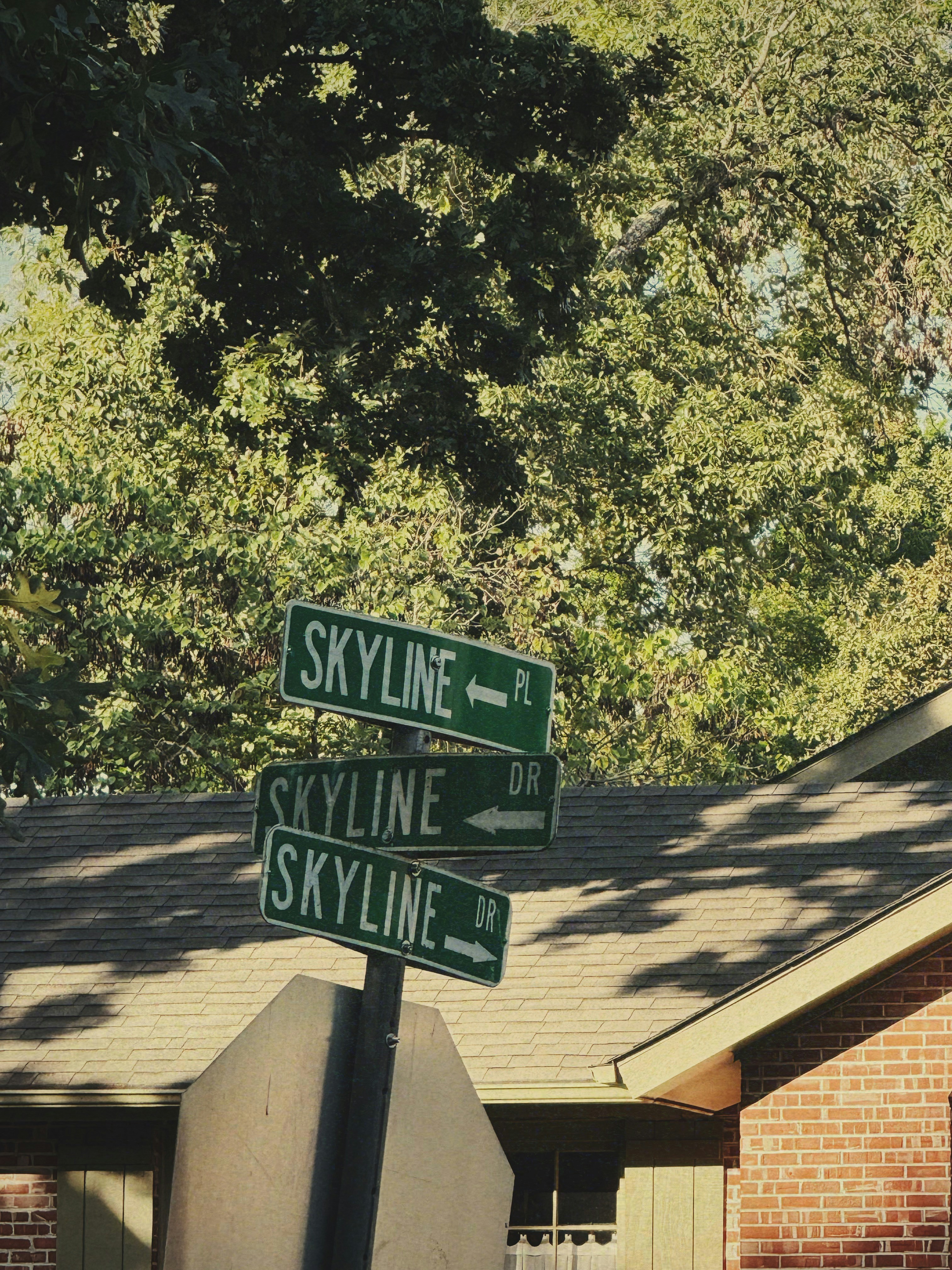 Street Signs at a Quiet Suburban Corner