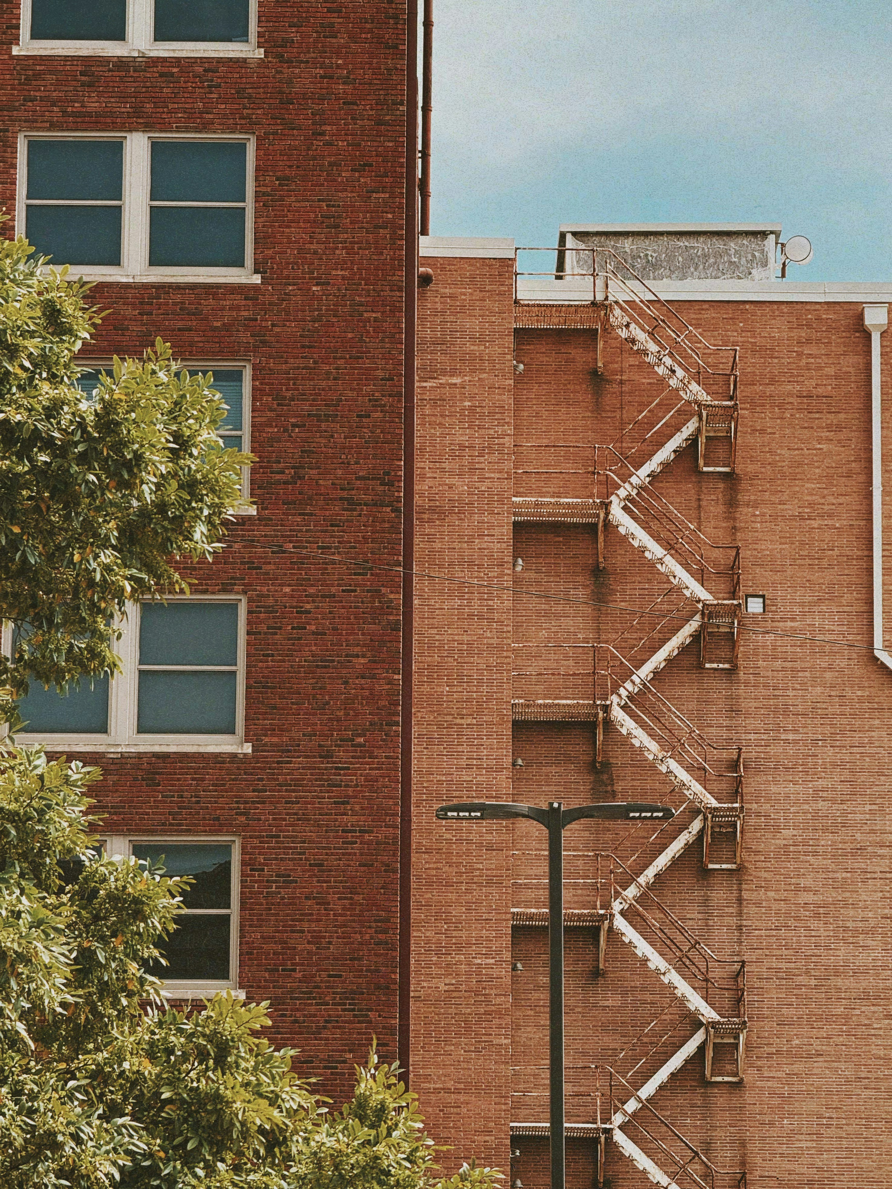 Brick Fire Escape Vertical: Urban Structure in Soft Sun