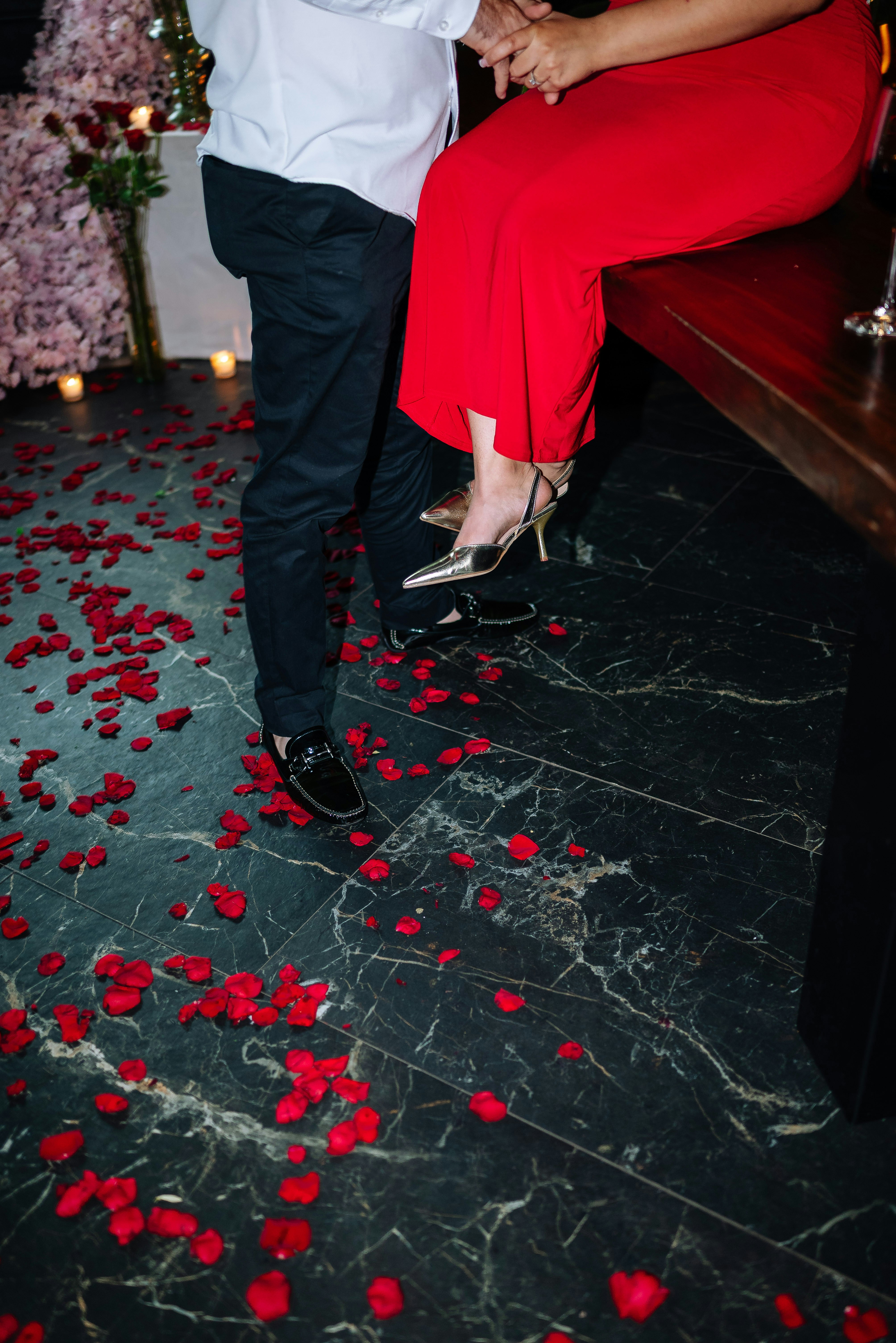 Footwear and Laughter: An Intimate Dance at the Velvet Gala