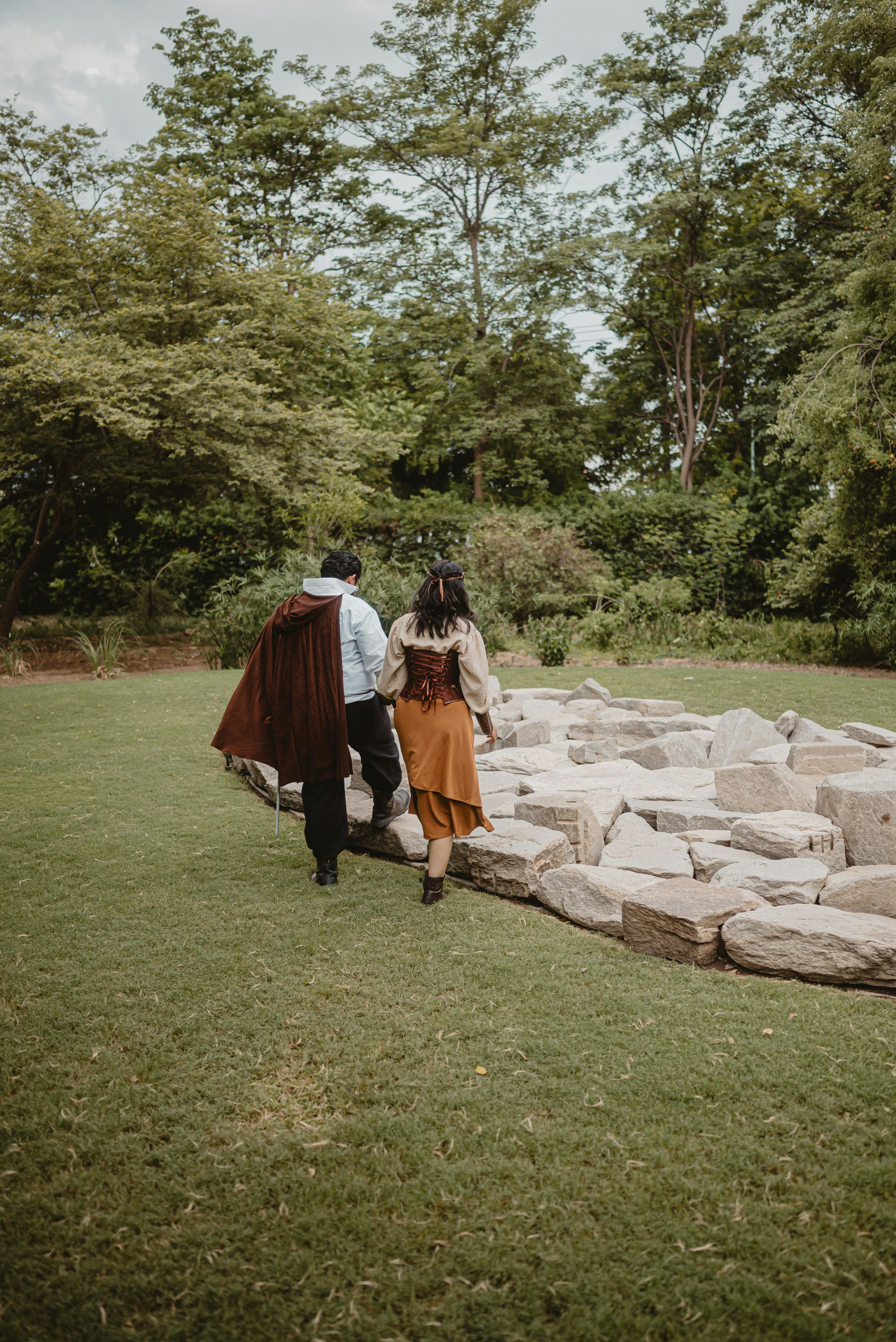 Strolling to the Stone Circle: Friends Embarking on an Outdoor Adventure