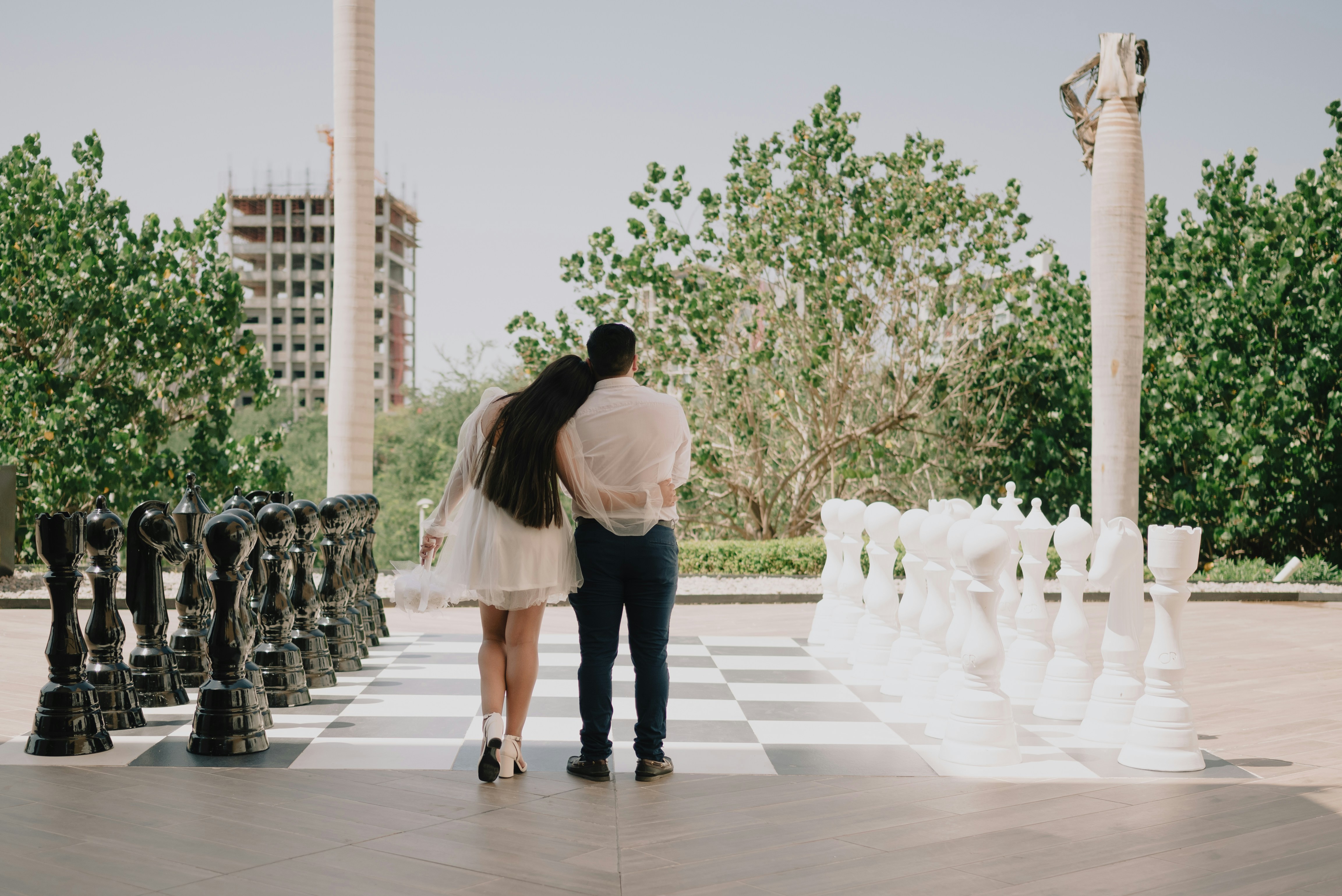 A Quiet Walk on a Checkered Terrace