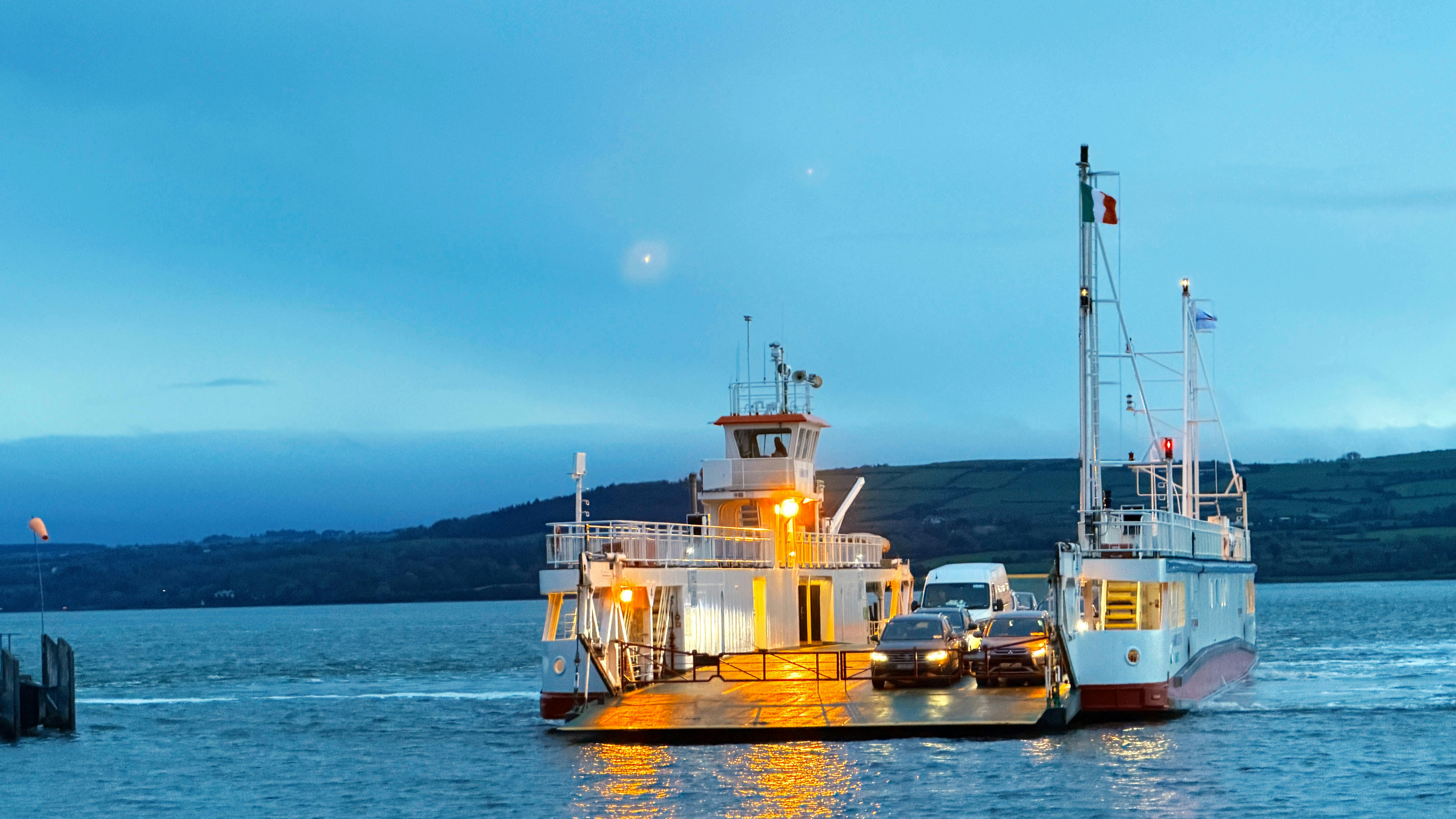 Midday Ferry Transfer: Cars Onboard a Coastal Vessel
