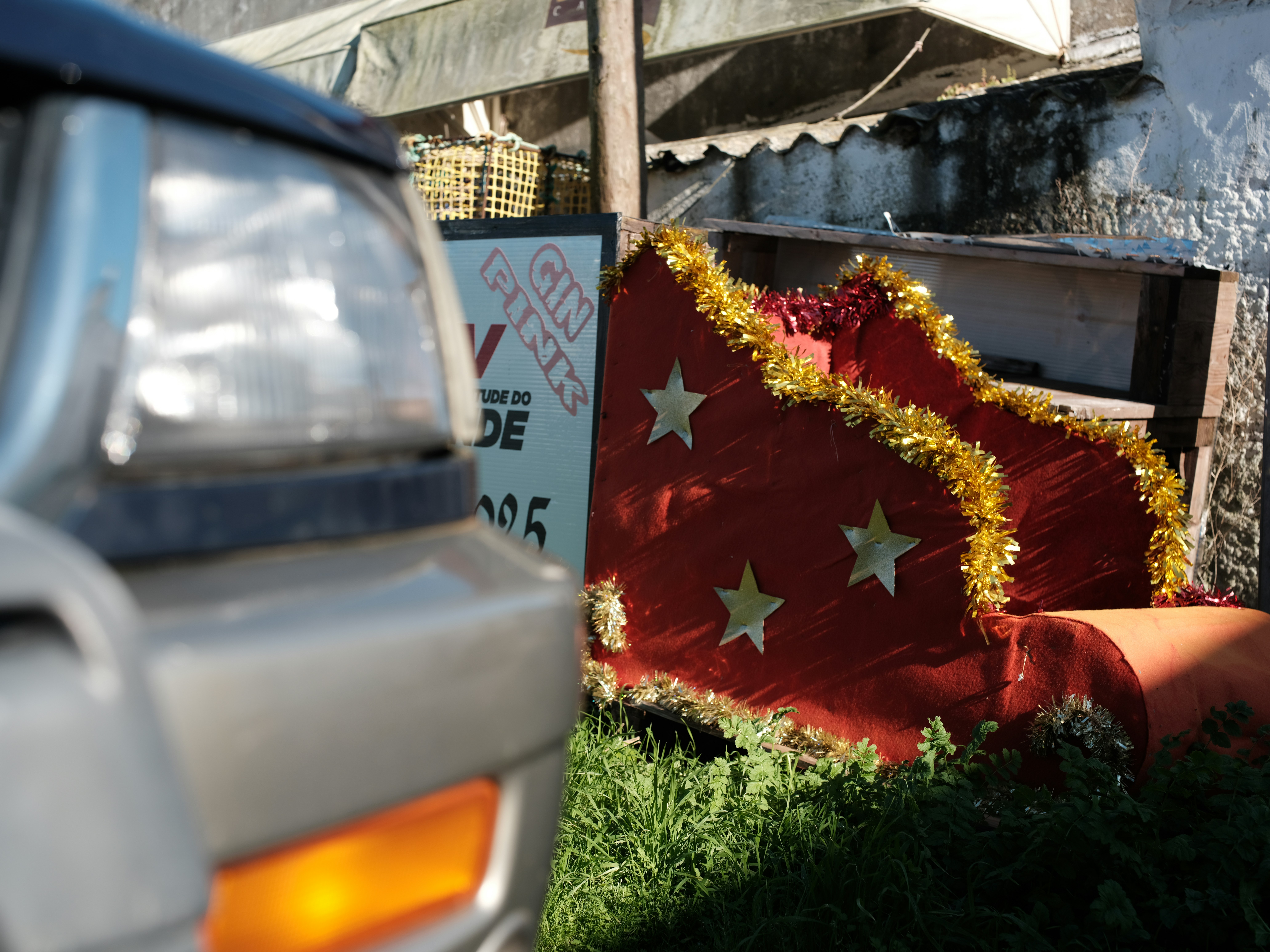 Tattered Parade Booth and a Framed Flame