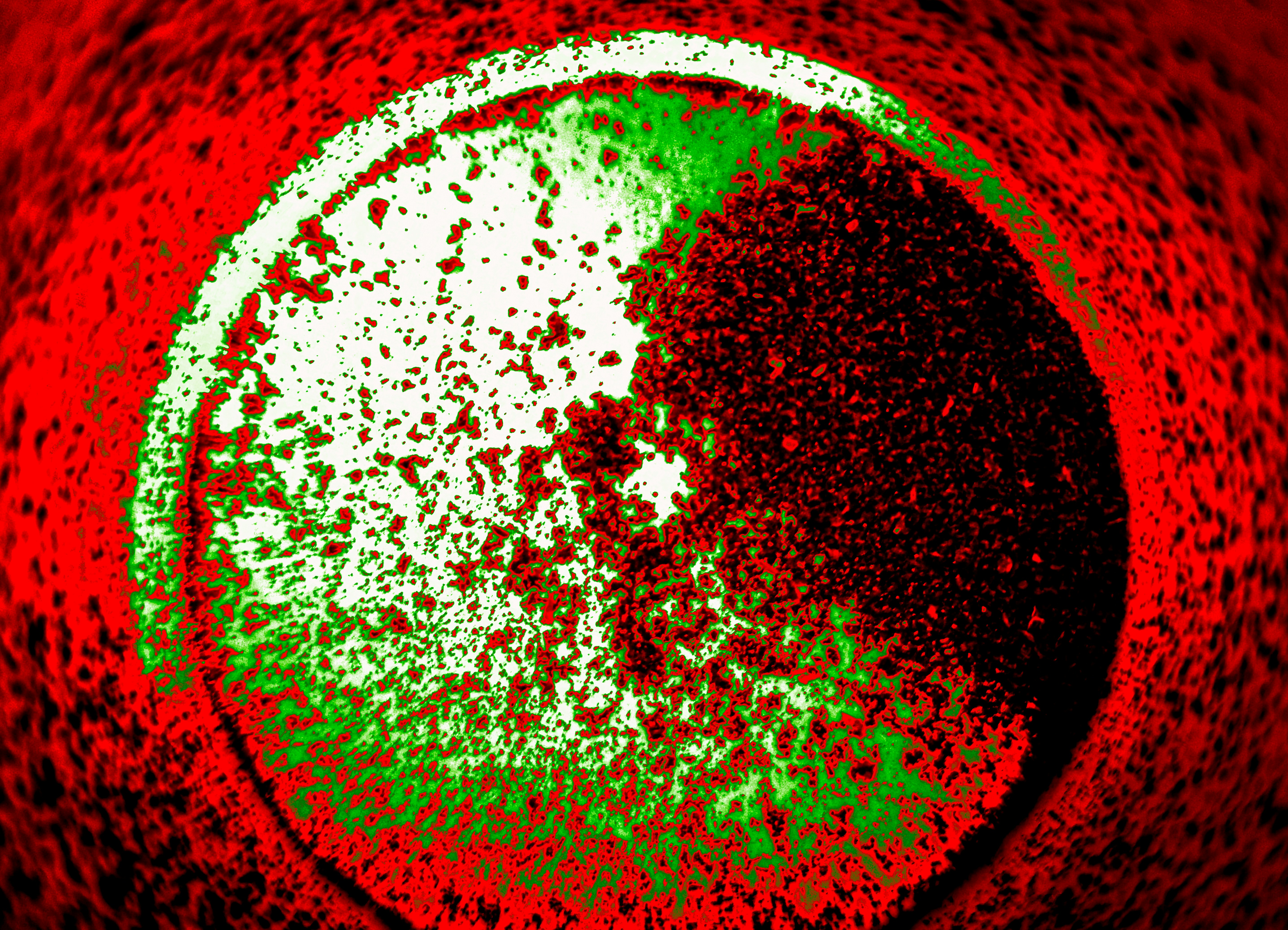 Red Core Under Green Ring: Abstract Cellular Field