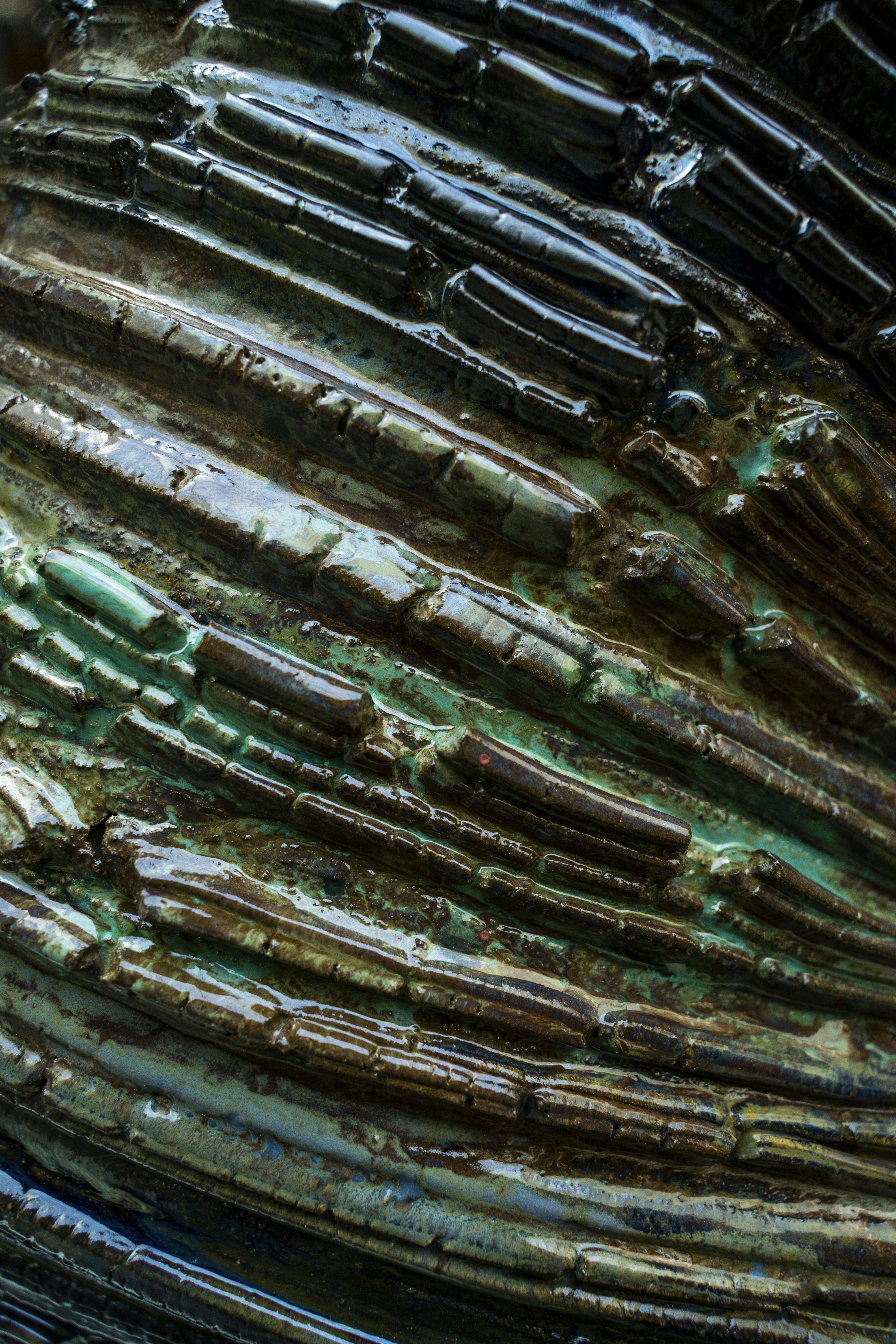 Coiled Ceramic Ridges: Glazed Strata of Color and Texture